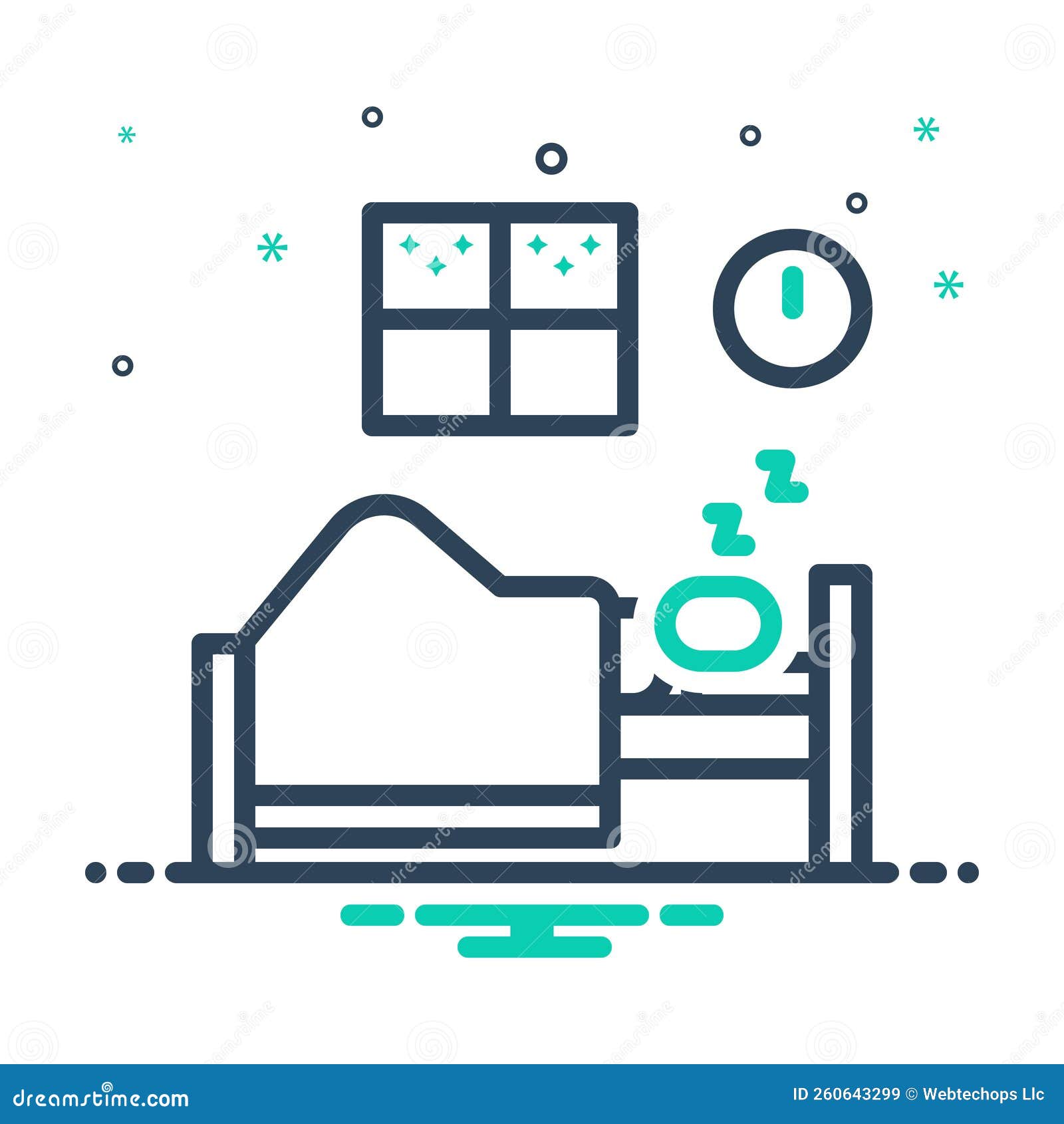 Mix Icon for Sleeps, Slumber and Somnolence Stock Vector - Illustration ...