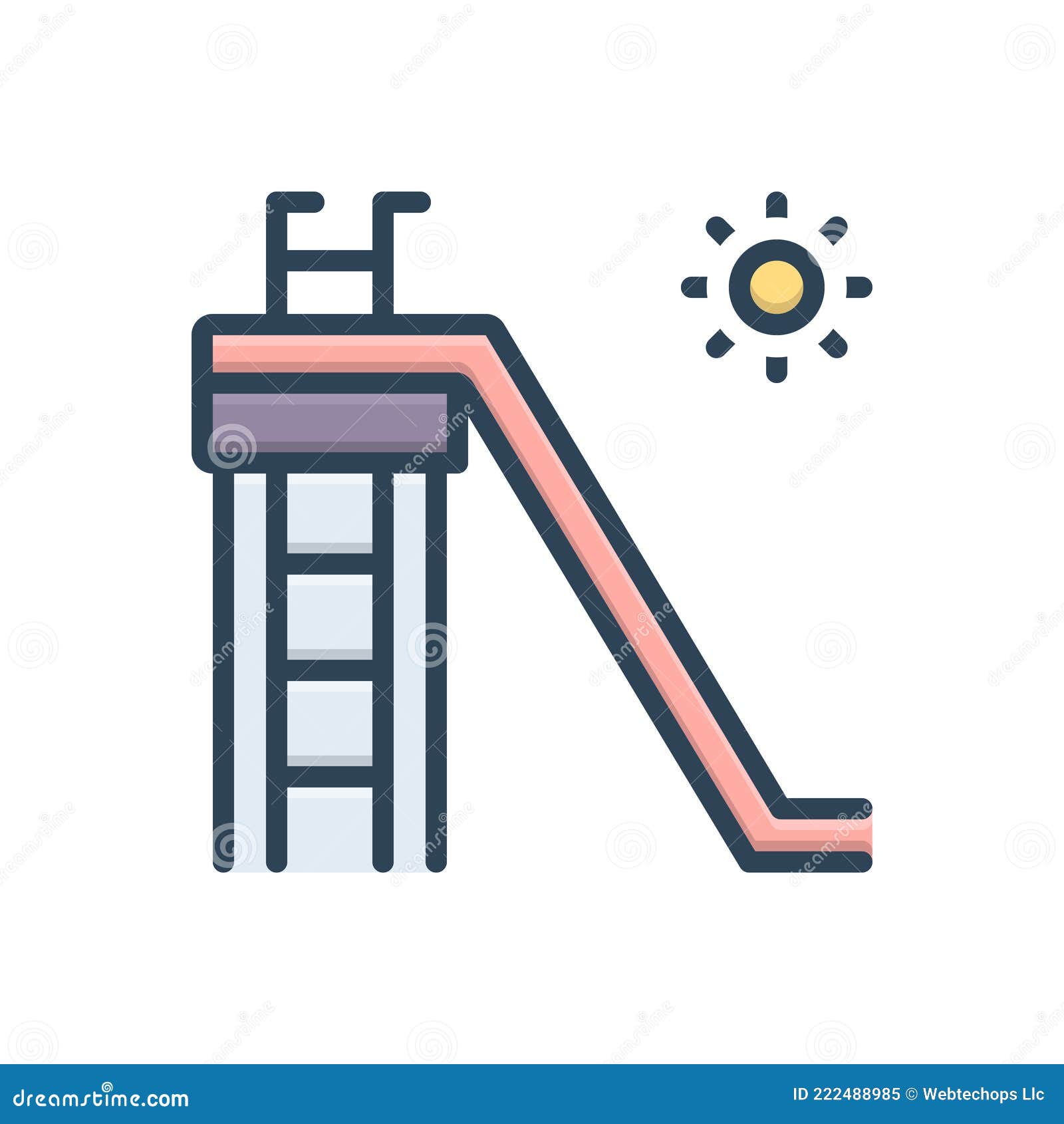 Color Illustration Icon for Slide, Glide and Slipping Stock ...