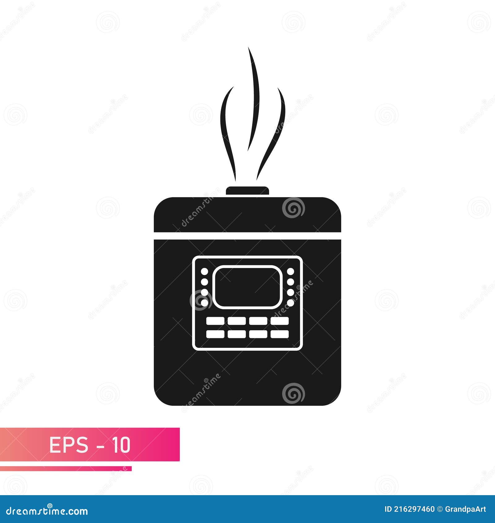 Icon, Slow Cooker for Home and Kitchen. Solid Design. on a White ...