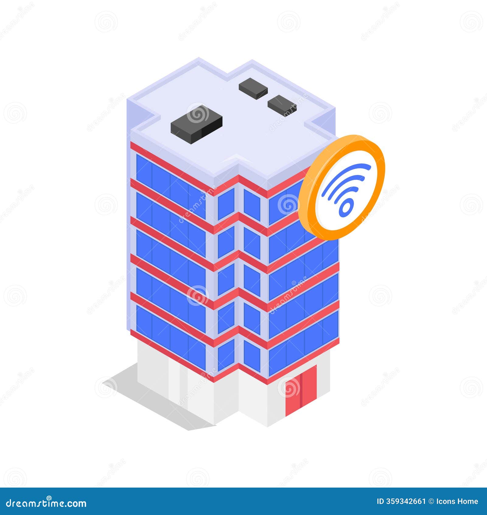 Smart Building Concept Based Landing Page Design With Isometric ...