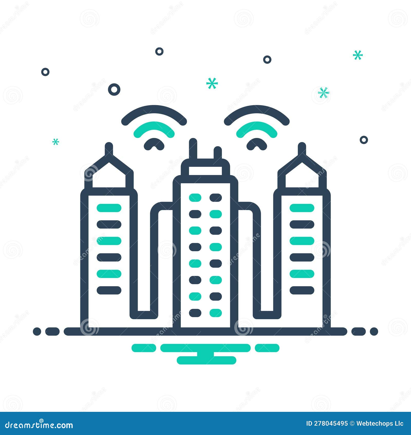 Mix Icon for Smart, City and Area Stock Vector - Illustration of ...