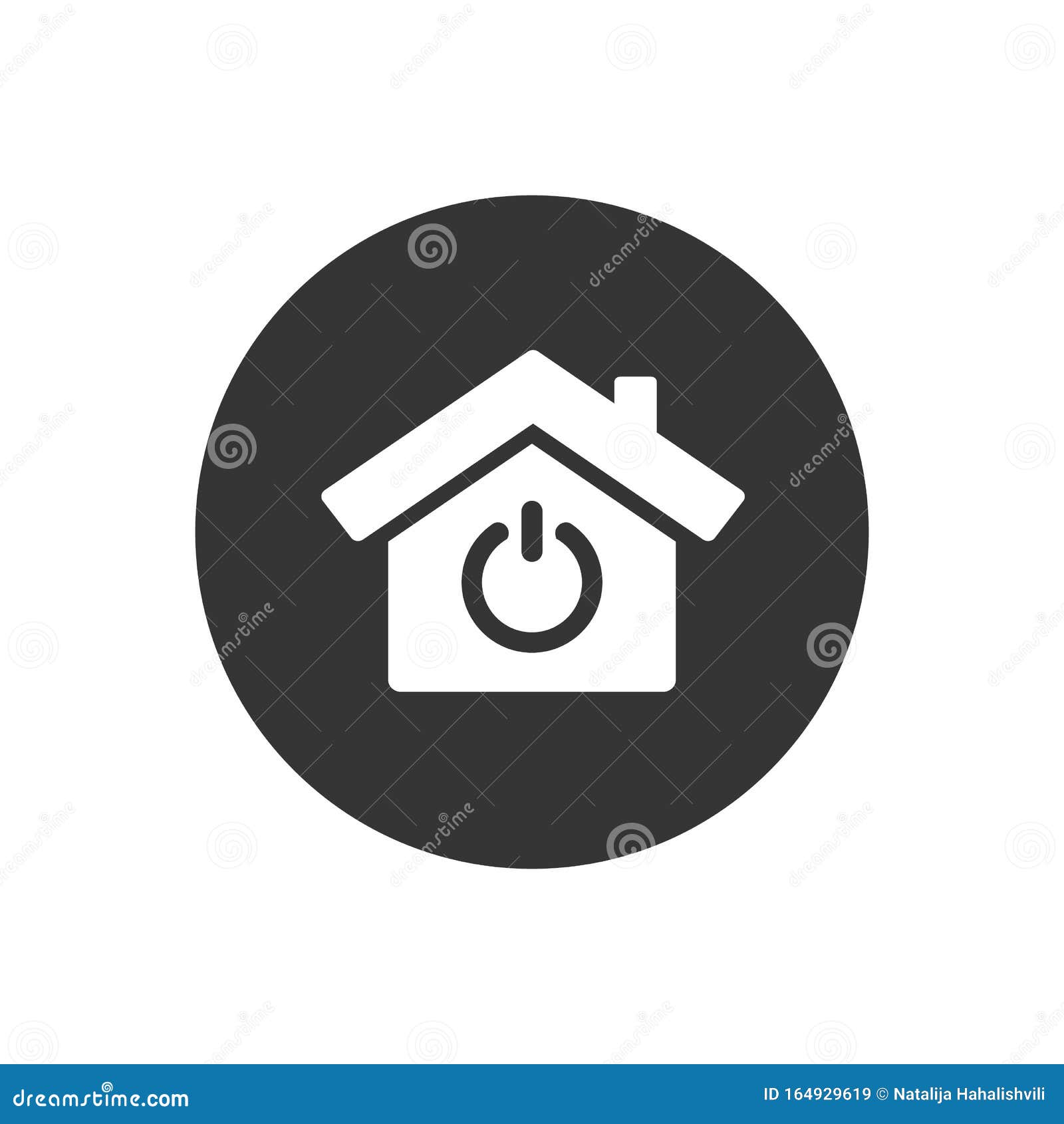 Icon of Smart Home with Power Efficiency. House or Home with Power ...