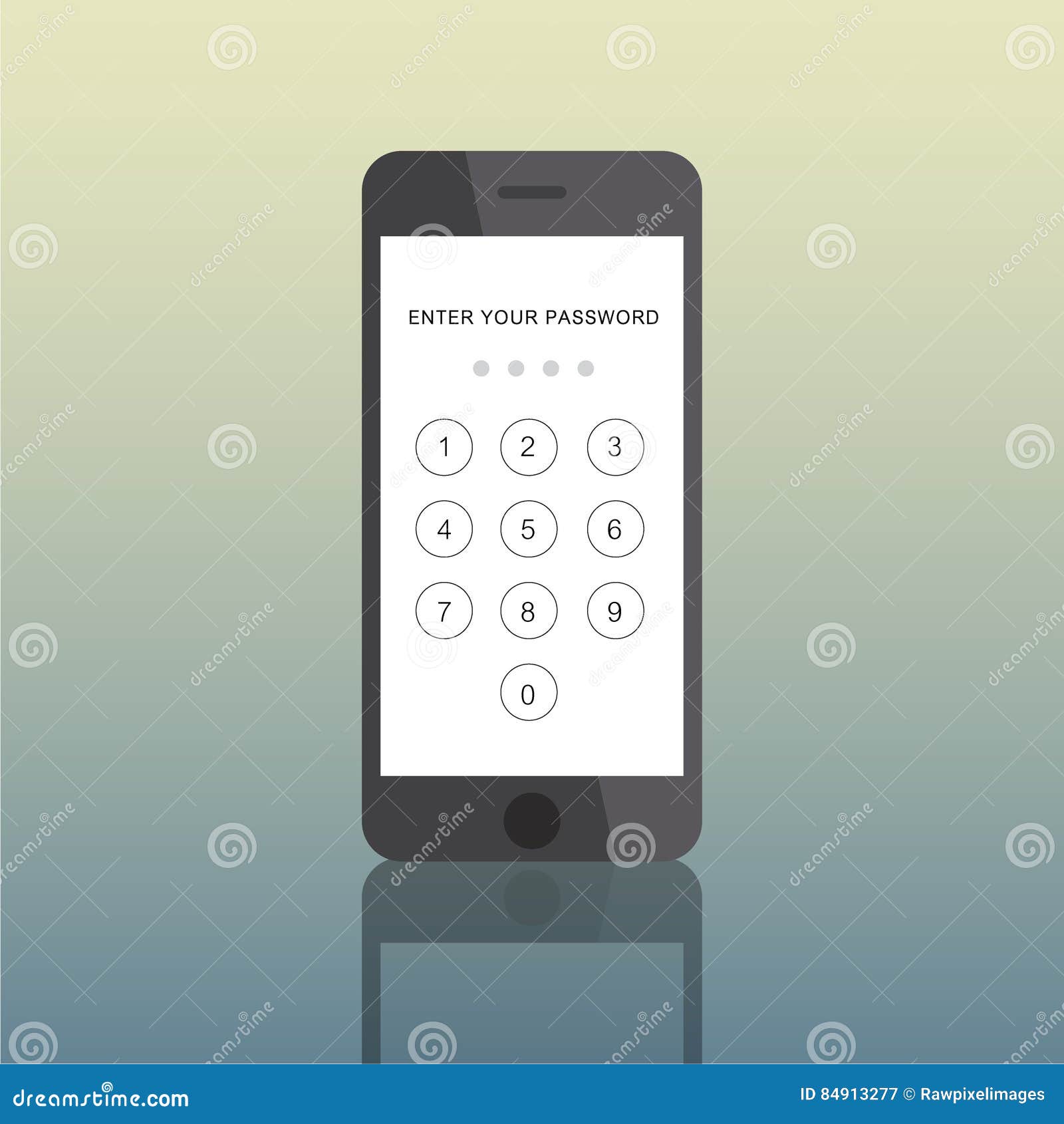 Icon Smart Phone Electronic Passcode Concept Stock Illustration ...