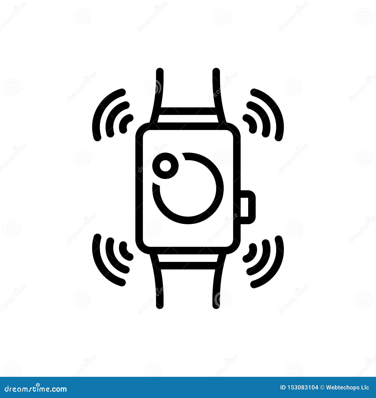 Black Line Icon for Smartwatch, Wearable and Technology Stock ...