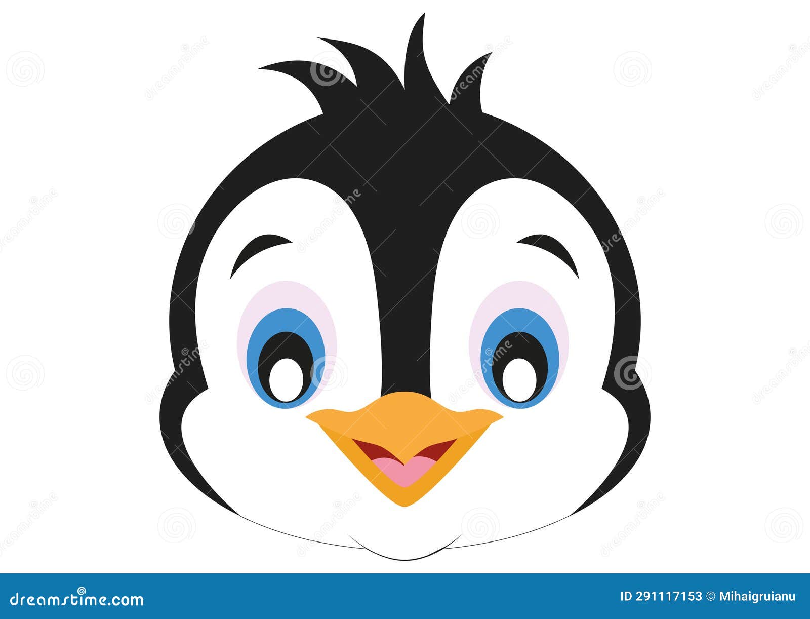 Icon of Smile Penguin Face. Animals Stock Illustration - Illustration ...