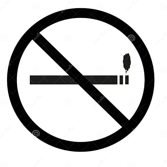 Icon Smoking is Prohibited. in Black Stock Illustration - Illustration ...