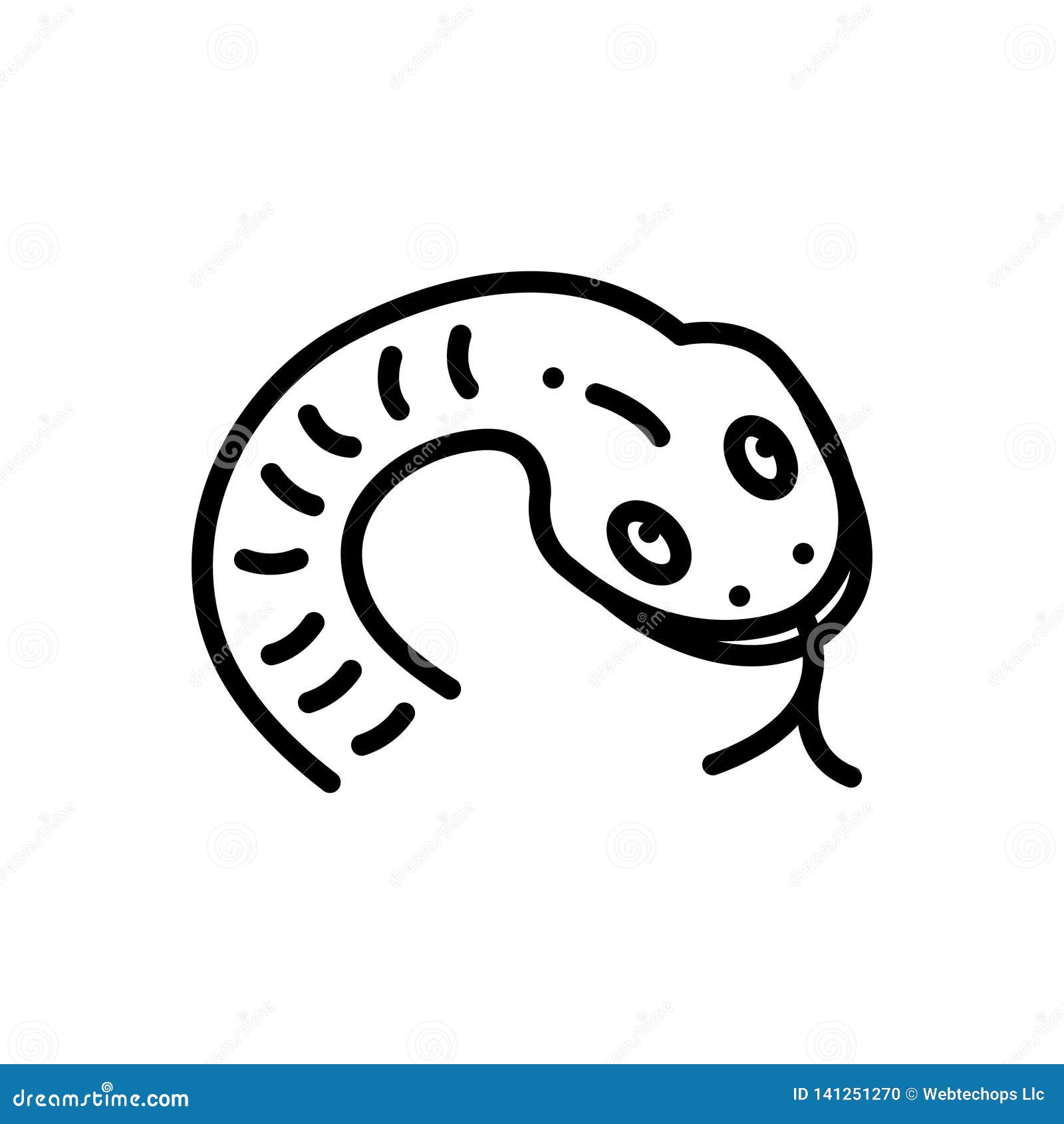 Black Line Icon for Snake, Cobra and Viper Stock Vector - Illustration ...