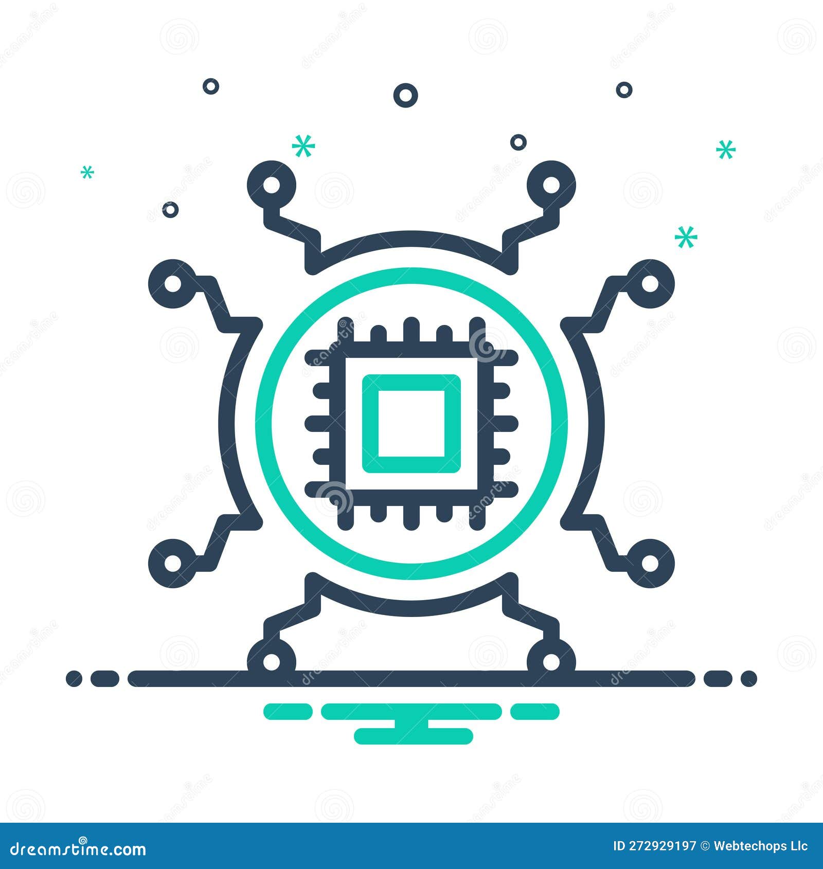 Mix Icon for Soc, Microchip and Digital Stock Vector - Illustration of ...