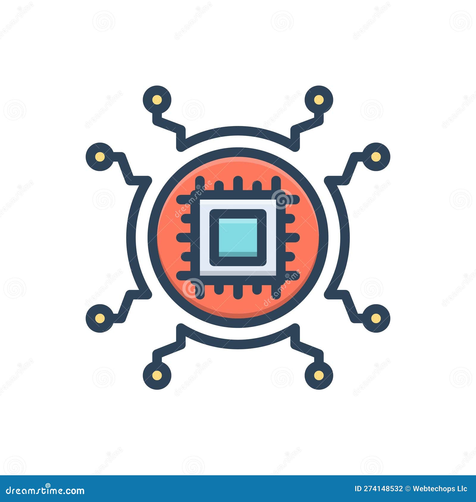 Color Illustration Icon for Soc, Microchip and Electrical Stock ...