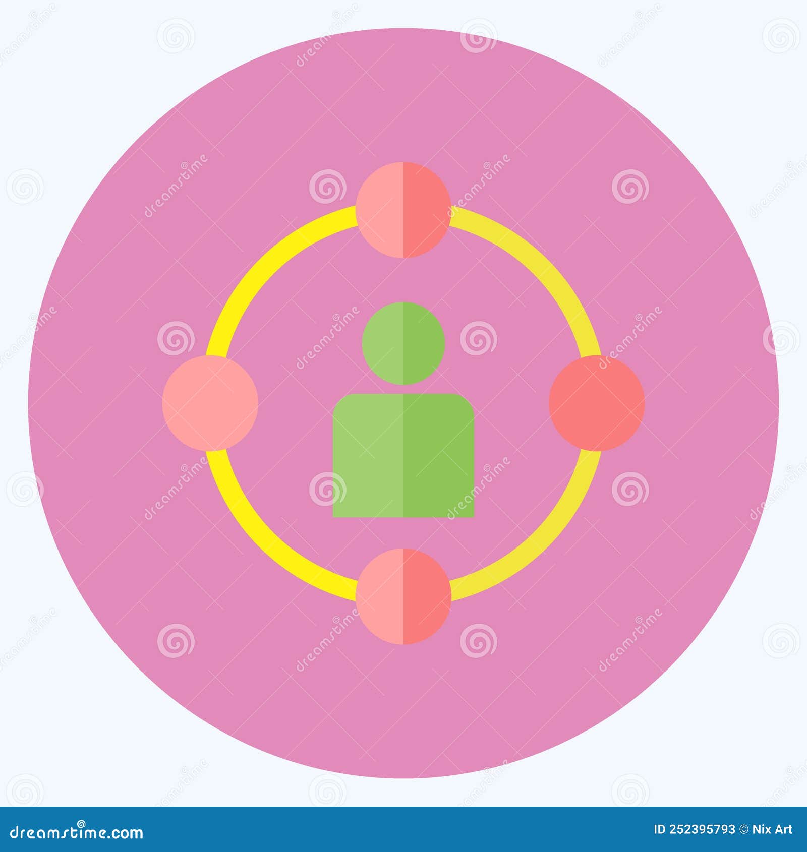 Icon Social Circle. Suitable for Digital Web Symbol. Flat Style. Simple ...