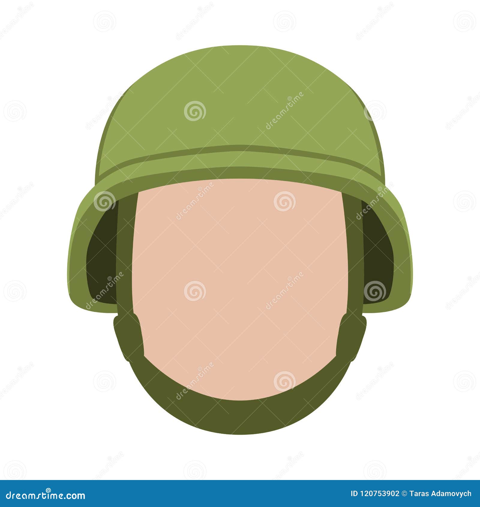 Icon of a Soldier in a Helmet Flat Stock Vector - Illustration of ...