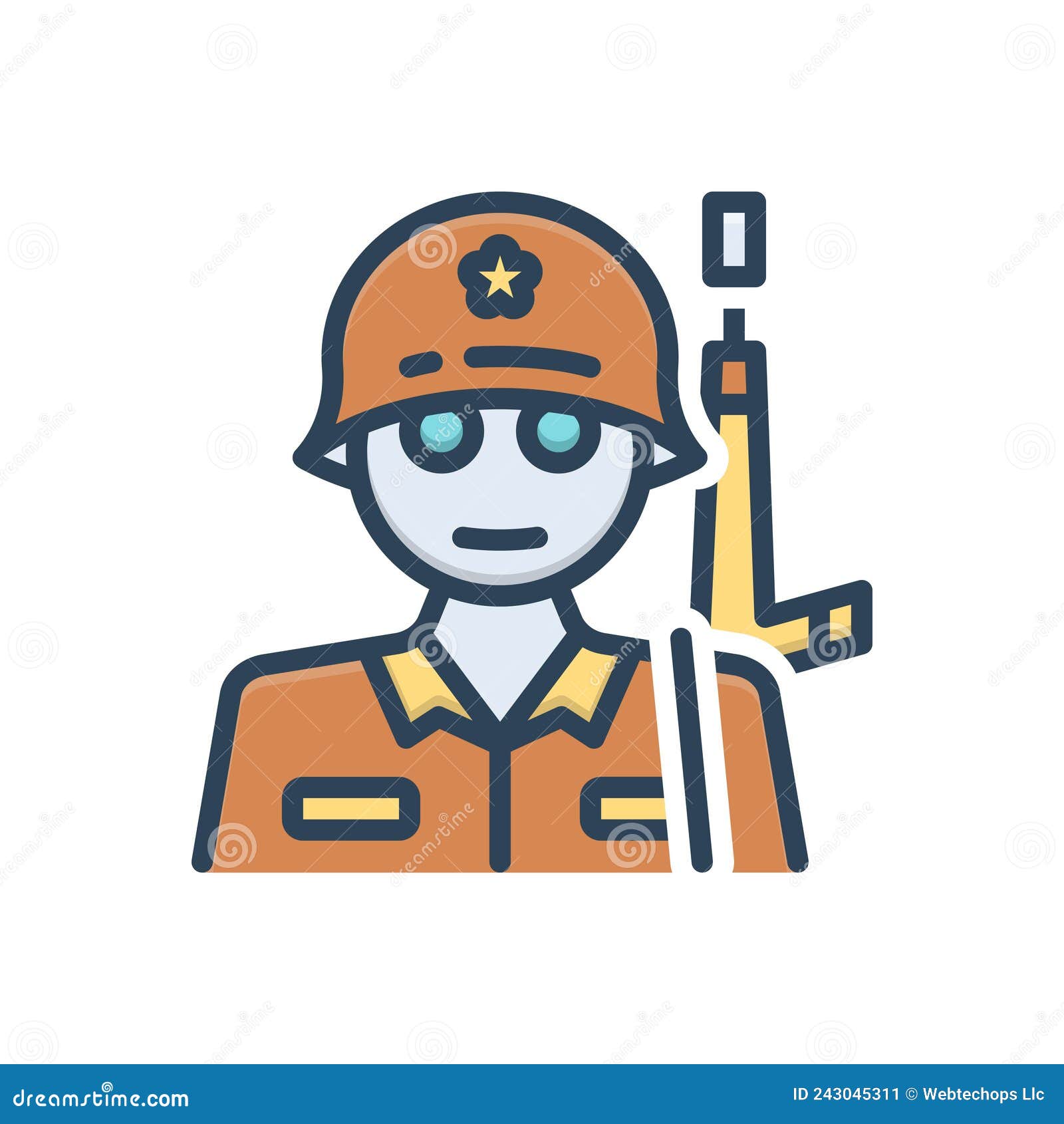 Color Illustration Icon for Soldier, Man of War and Fighter Stock ...