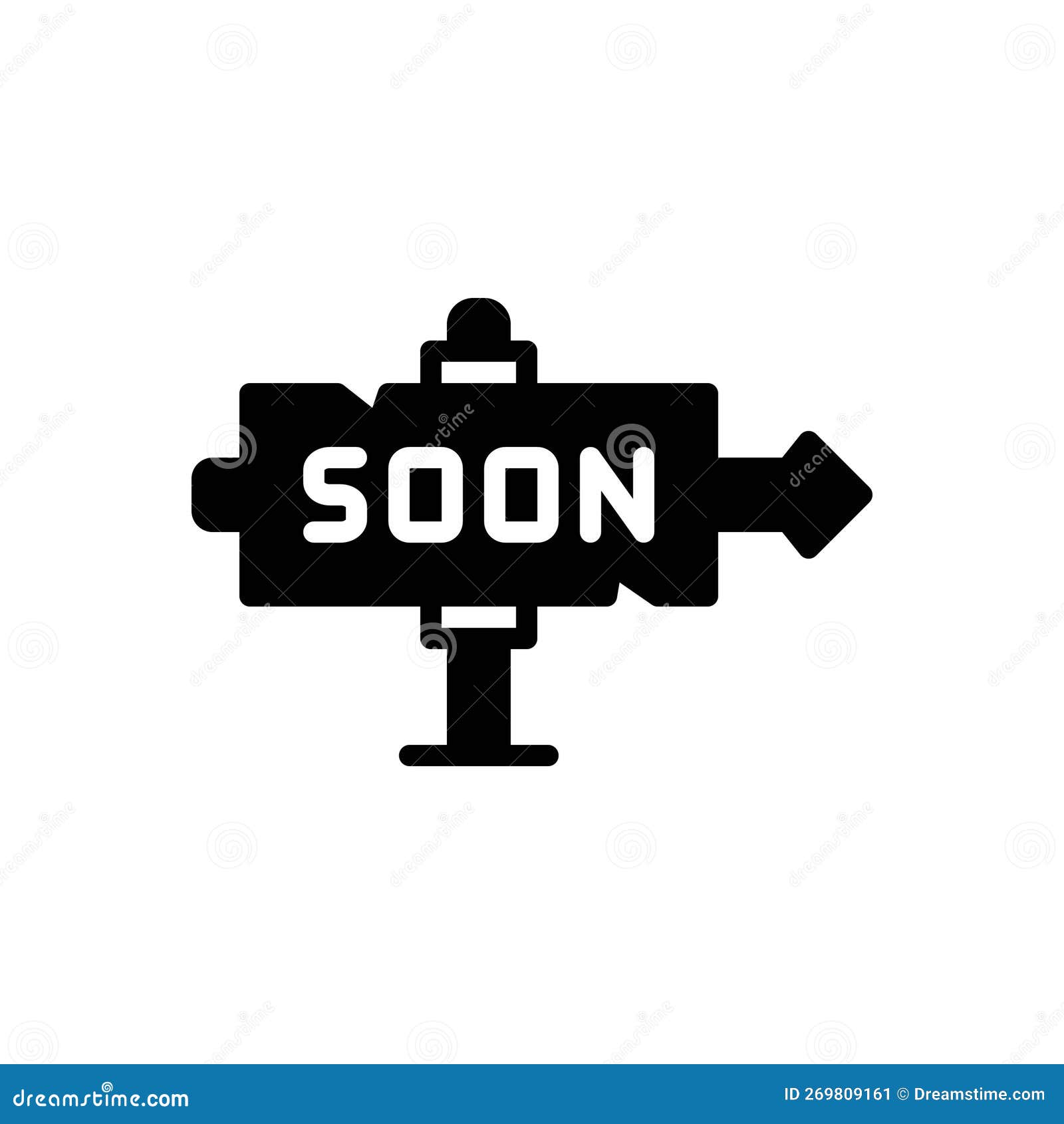 Black Solid Icon for Soon, Shortly and Rapidly Stock Illustration ...