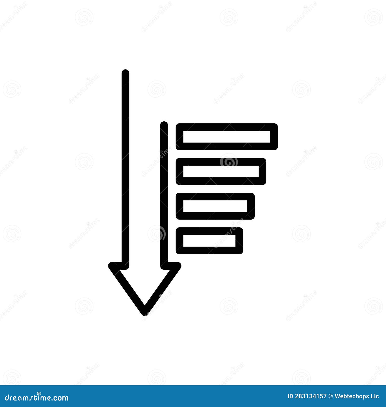 Descending Arrow Infographic Cartoon Vector | CartoonDealer.com #74624155