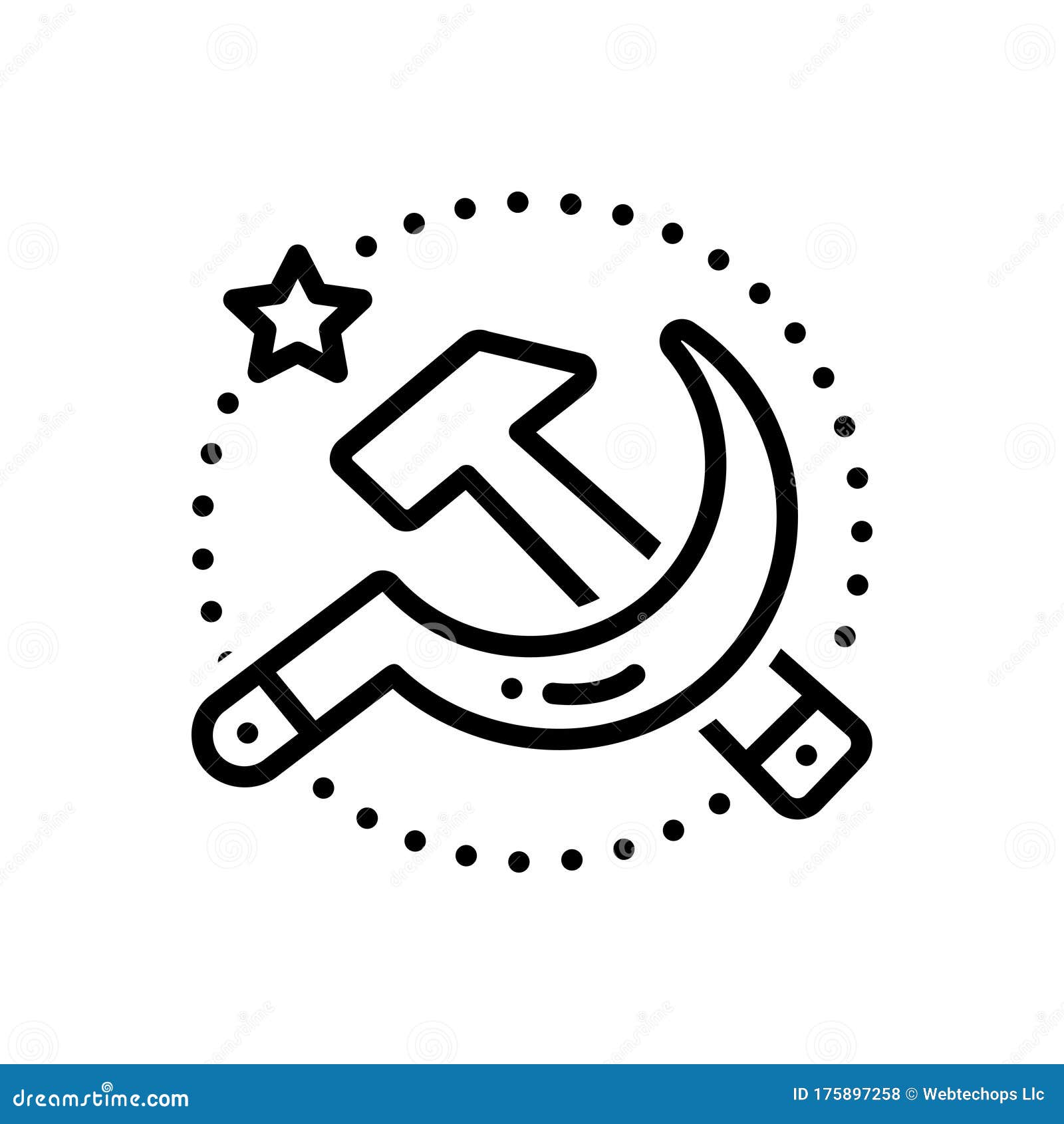 Black Line Icon for Soviet, Communist and Union Stock Vector ...