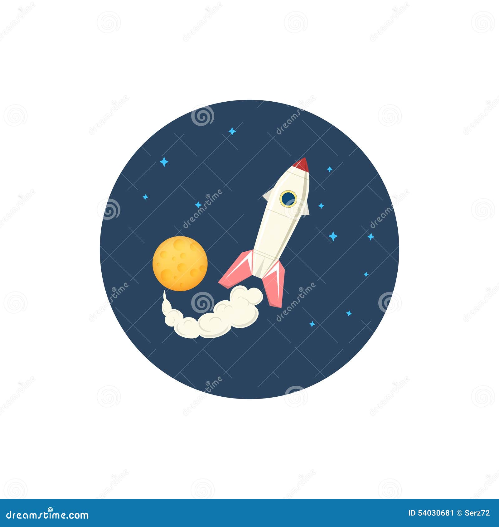 Icon Spaceship in Space, Vector Illustration Stock Vector ...
