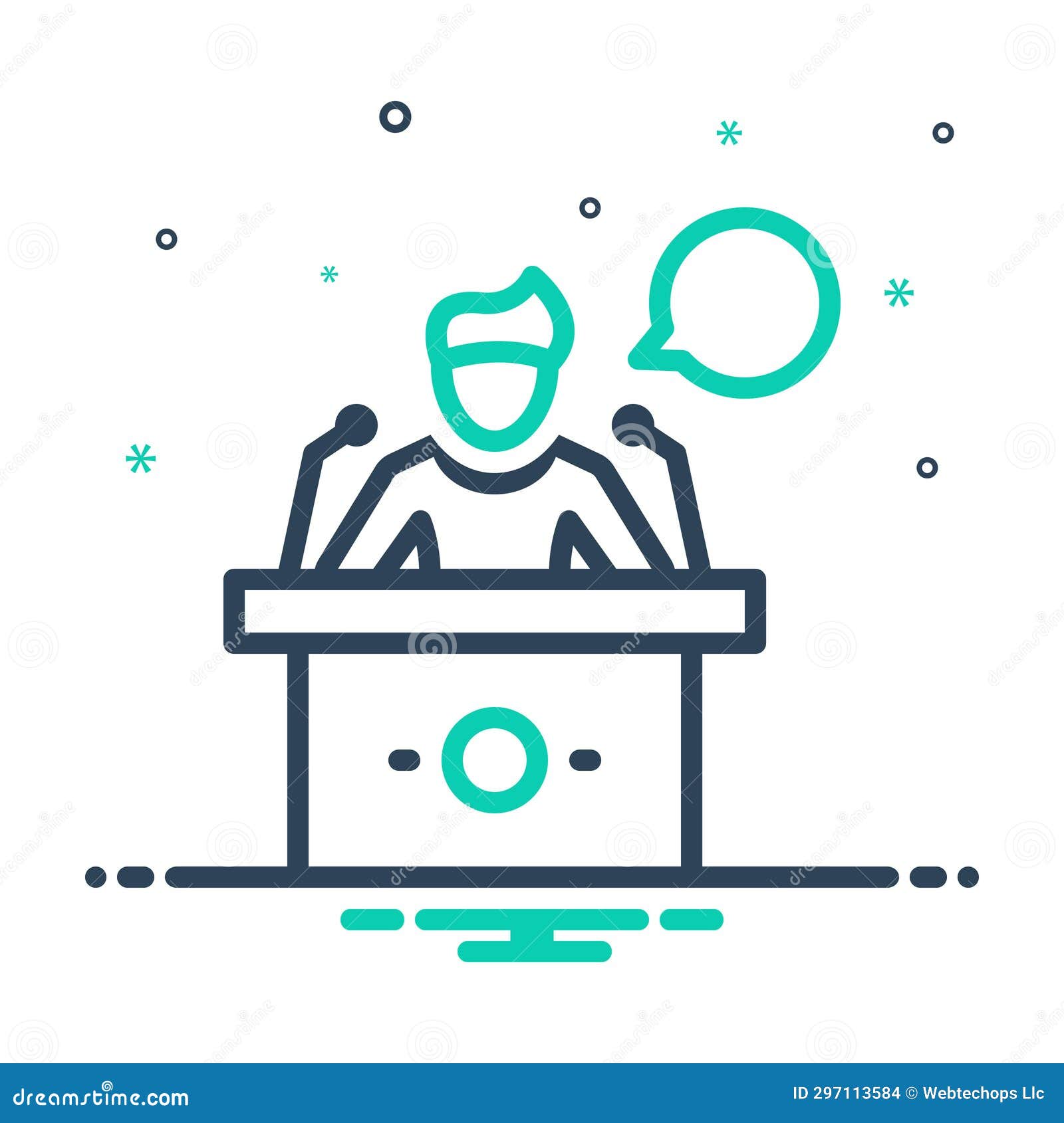 Mix Icon for Speaking, Speaker and President Stock Vector ...