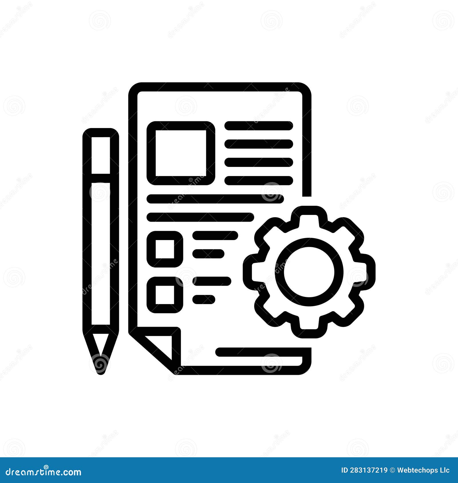Black Line Icon for Specifications, Specific and Scheme Stock Vector ...
