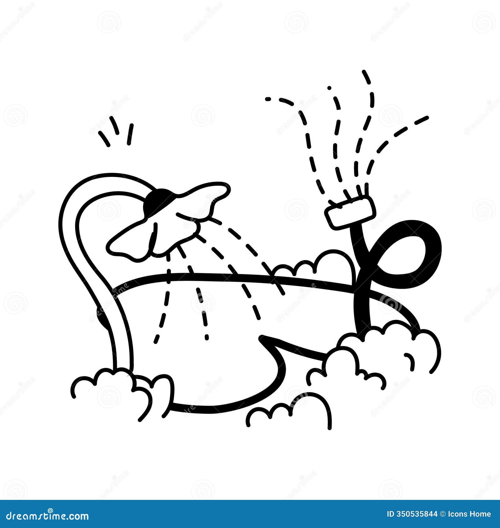 Icon of a Splash Zone with Water Sprays for Kids’ Fun Stock ...