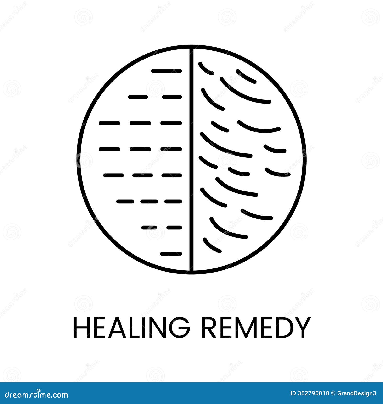 An Icon of a Split Circle with Textured Patterns in Vector, Symbolizing ...