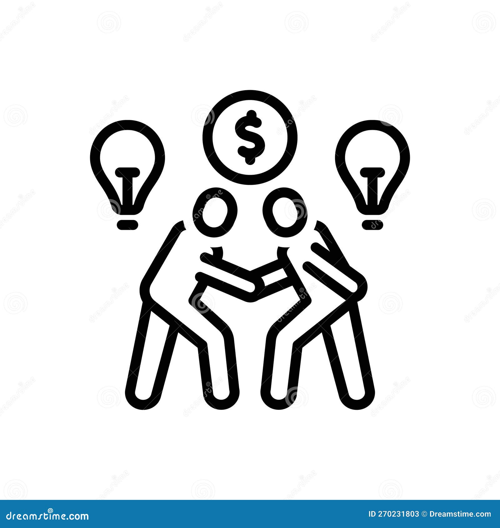 Black Line Icon for Sponsor, Investor and Supporter Stock Vector ...