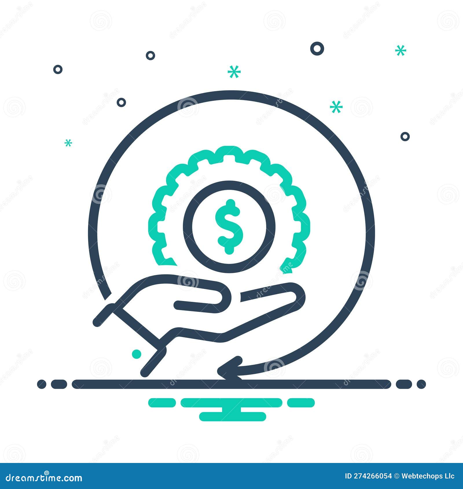 Mix Icon for Sponsorship, Charity and Dollar Stock Illustration ...
