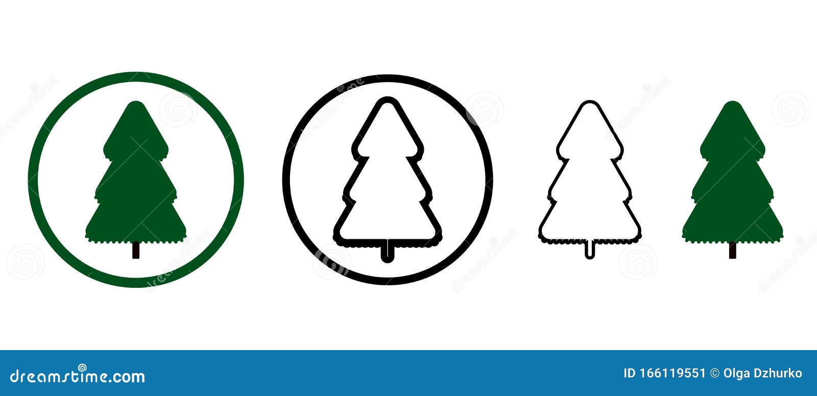 Icon, Spruce Green, Black Outline. Sign Spruce in the Circle Stock ...