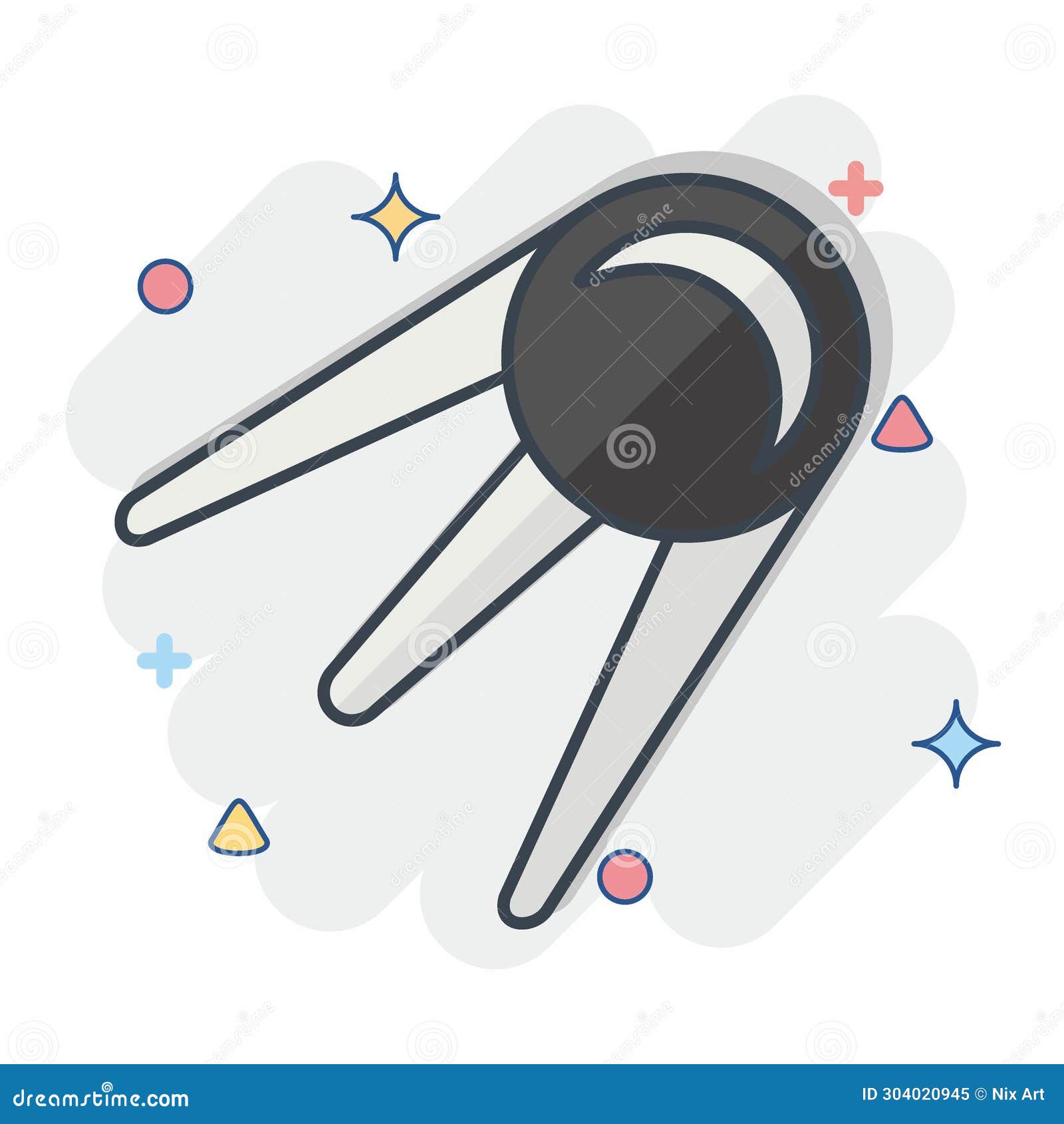 Icon Sputnik. Related To Satellite Symbol. Comic Style. Simple Design ...