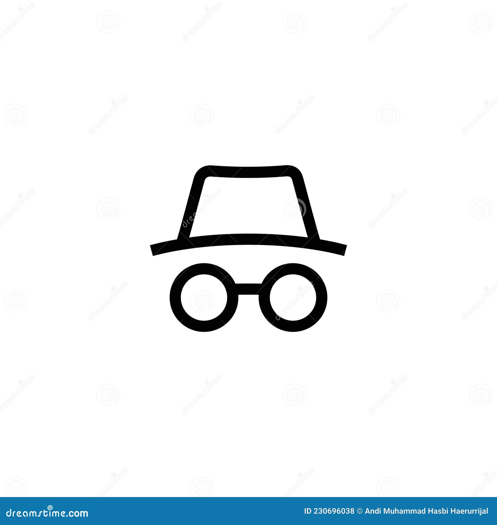 Icon Spy Agent Using Hat and Glasses. Incognito Anonymous Agent Single ...