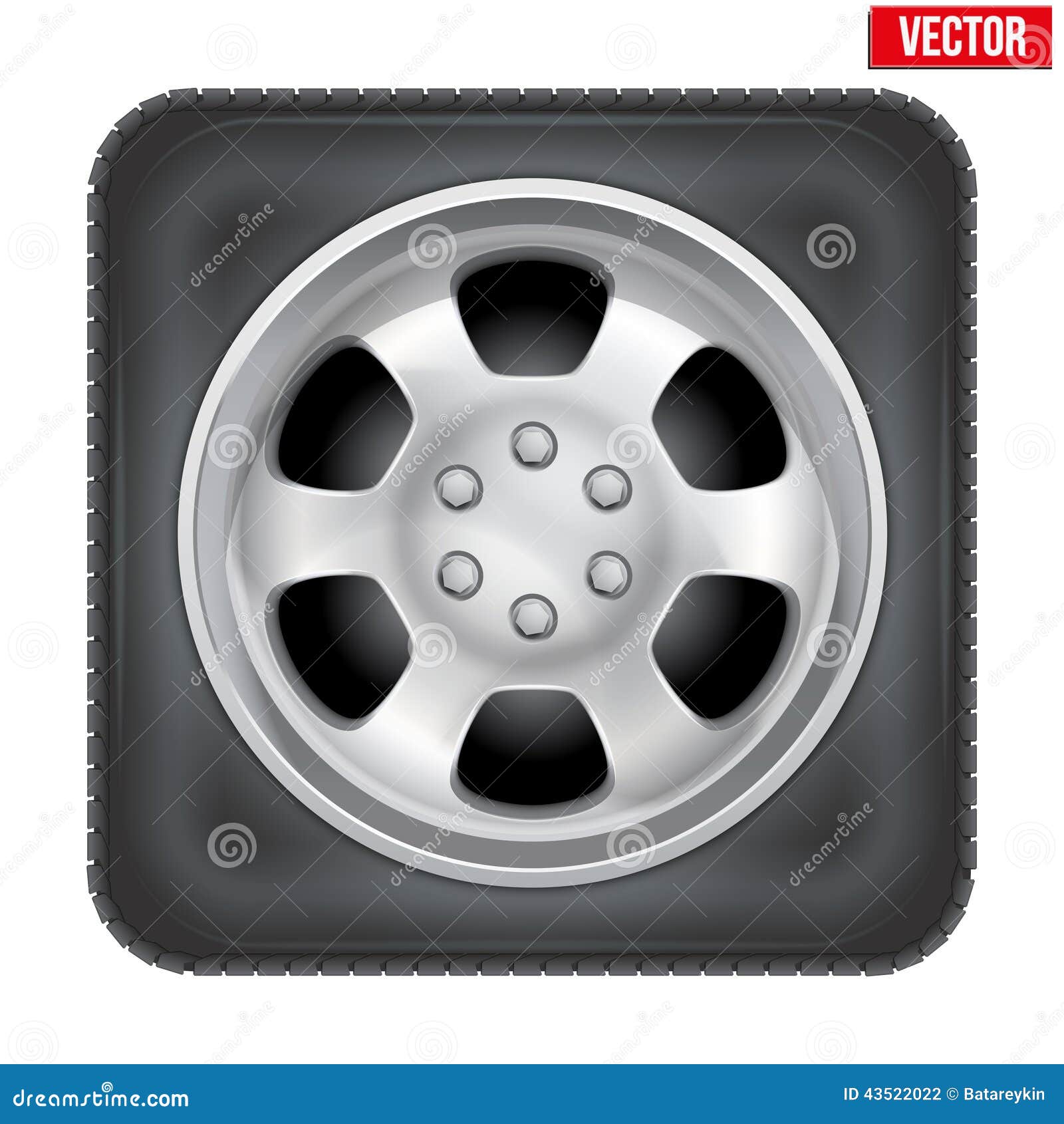 Square Wheel Vector Illustration | CartoonDealer.com #115998772