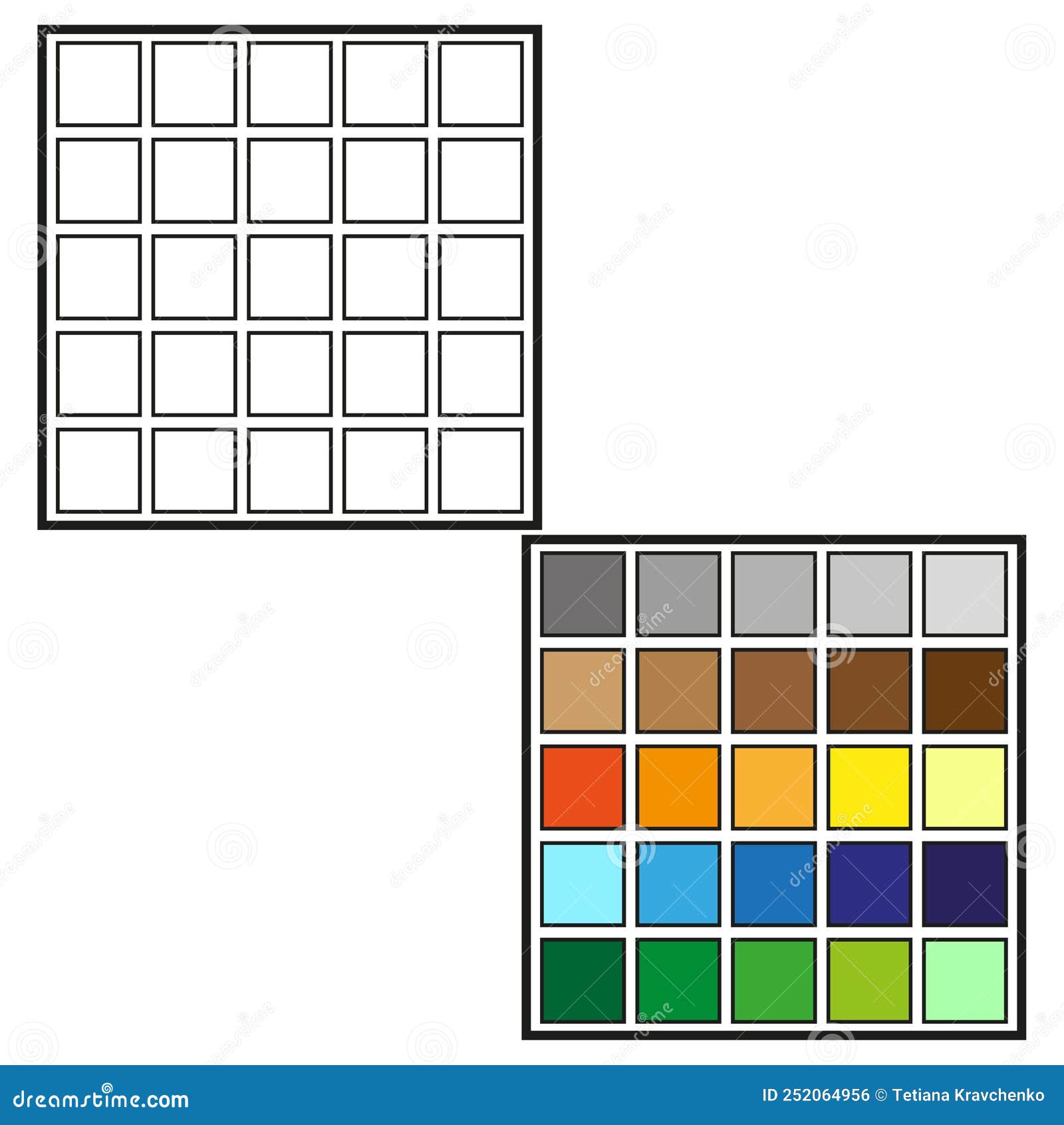 Icon with Square Colored Cells Icon. Colorful Background. Vector ...