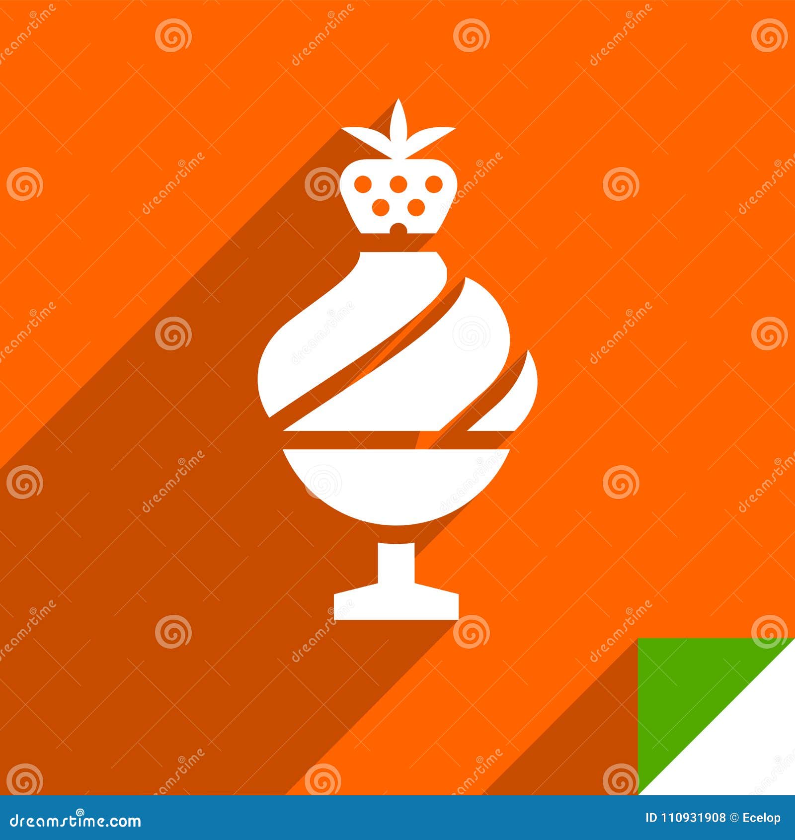 Icon on square sticker stock vector. Illustration of food - 110931908