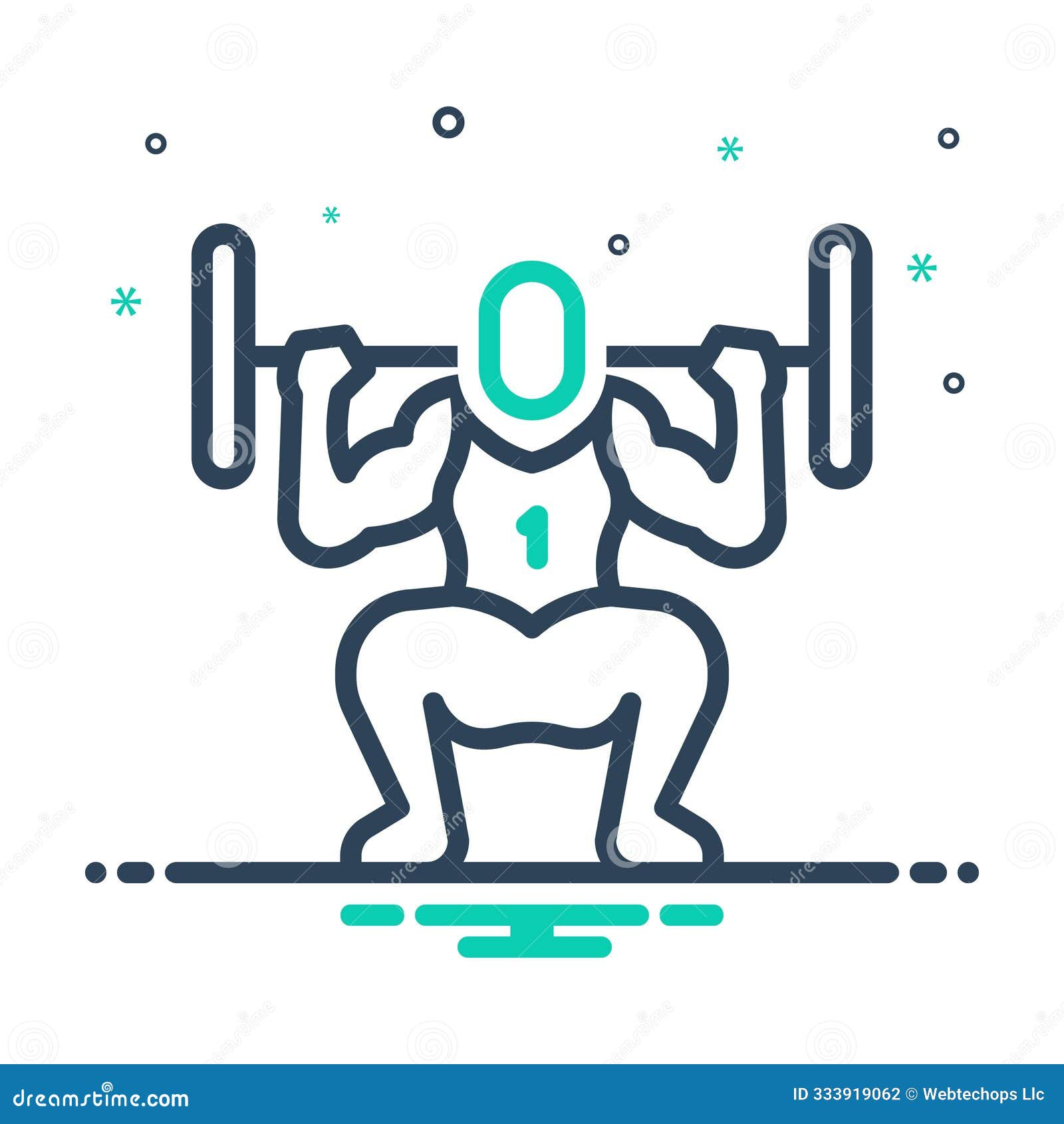 Mix Icon for Squat, Powerlifting and Exercise Stock Illustration ...