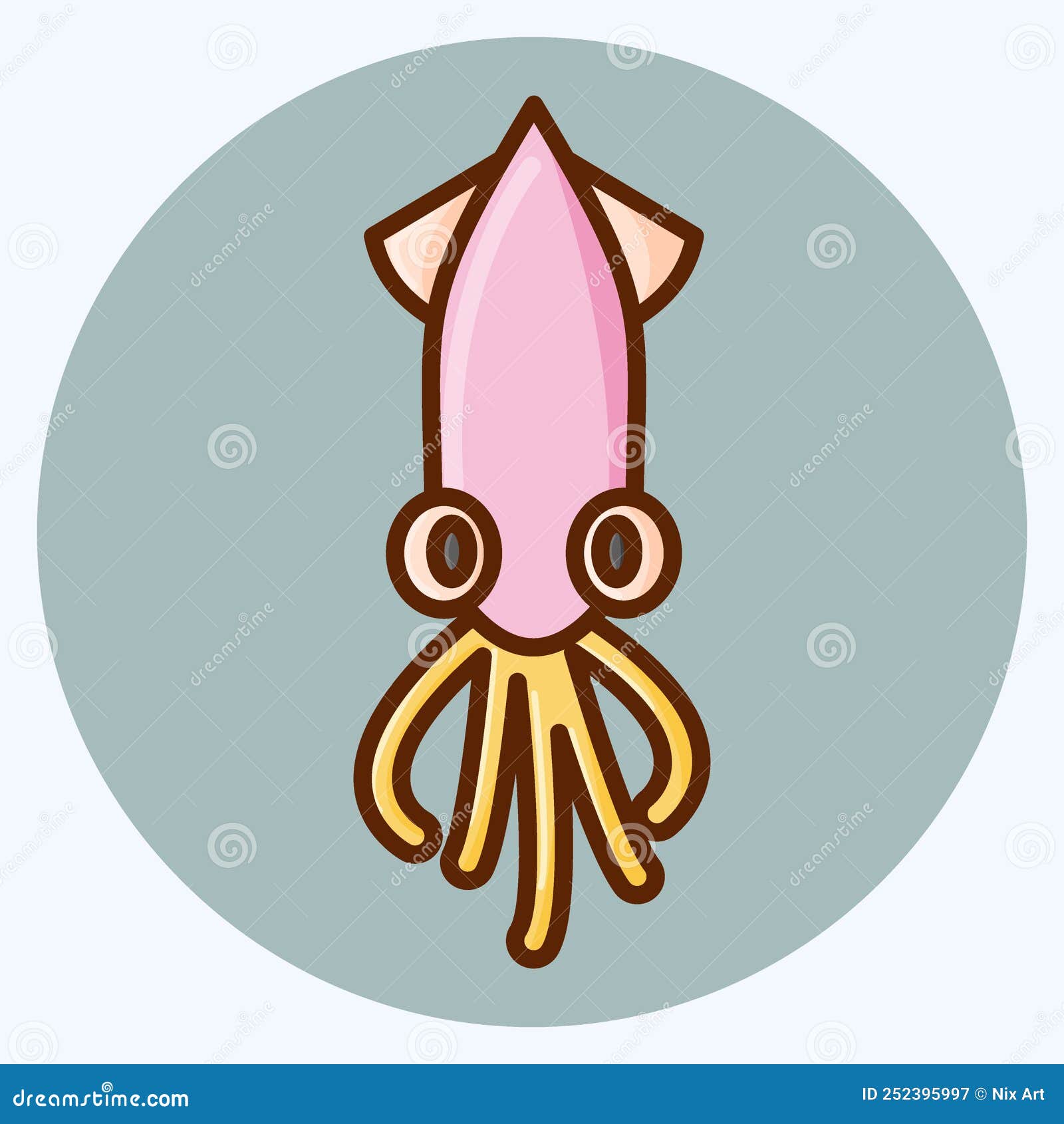 Icon Squid. Suitable for Meat. Flat Style. Simple Design Editable ...