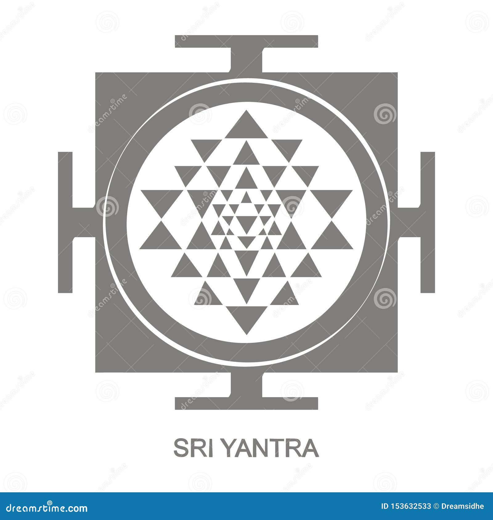 Icon with Sri Yantra Hinduism Symbol Stock Vector - Illustration of ...