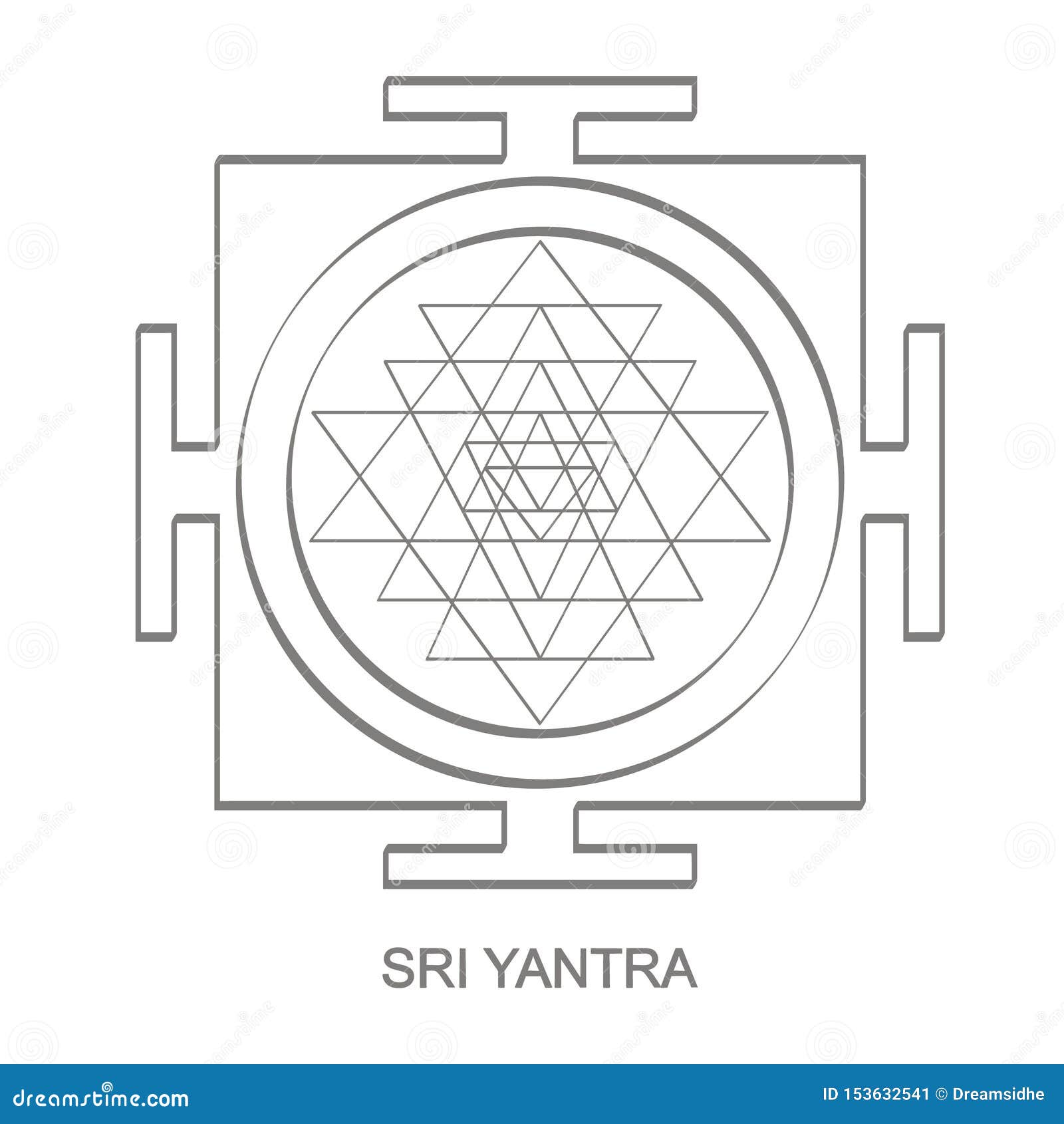Icon with Sri Yantra Hinduism Symbol Stock Vector - Illustration of ...