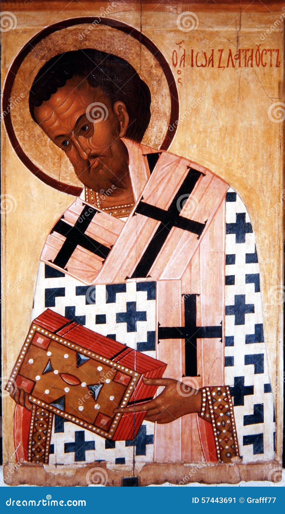 Icon of St. John Chrysostom Stock Image - Image of painting, chrysostom ...