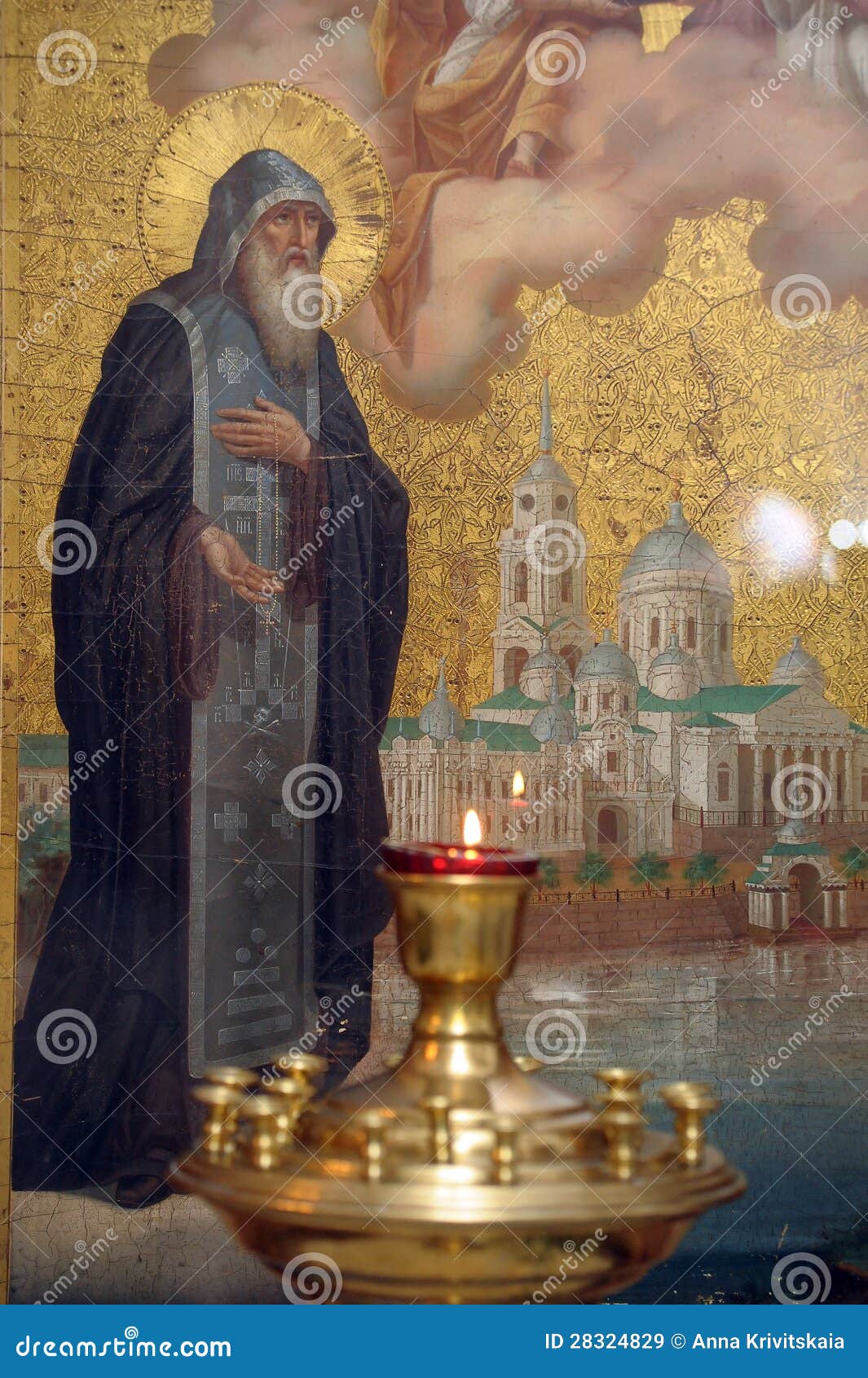 Icon of St. Sergius of Radonezh Stock Illustration - Illustration of ...