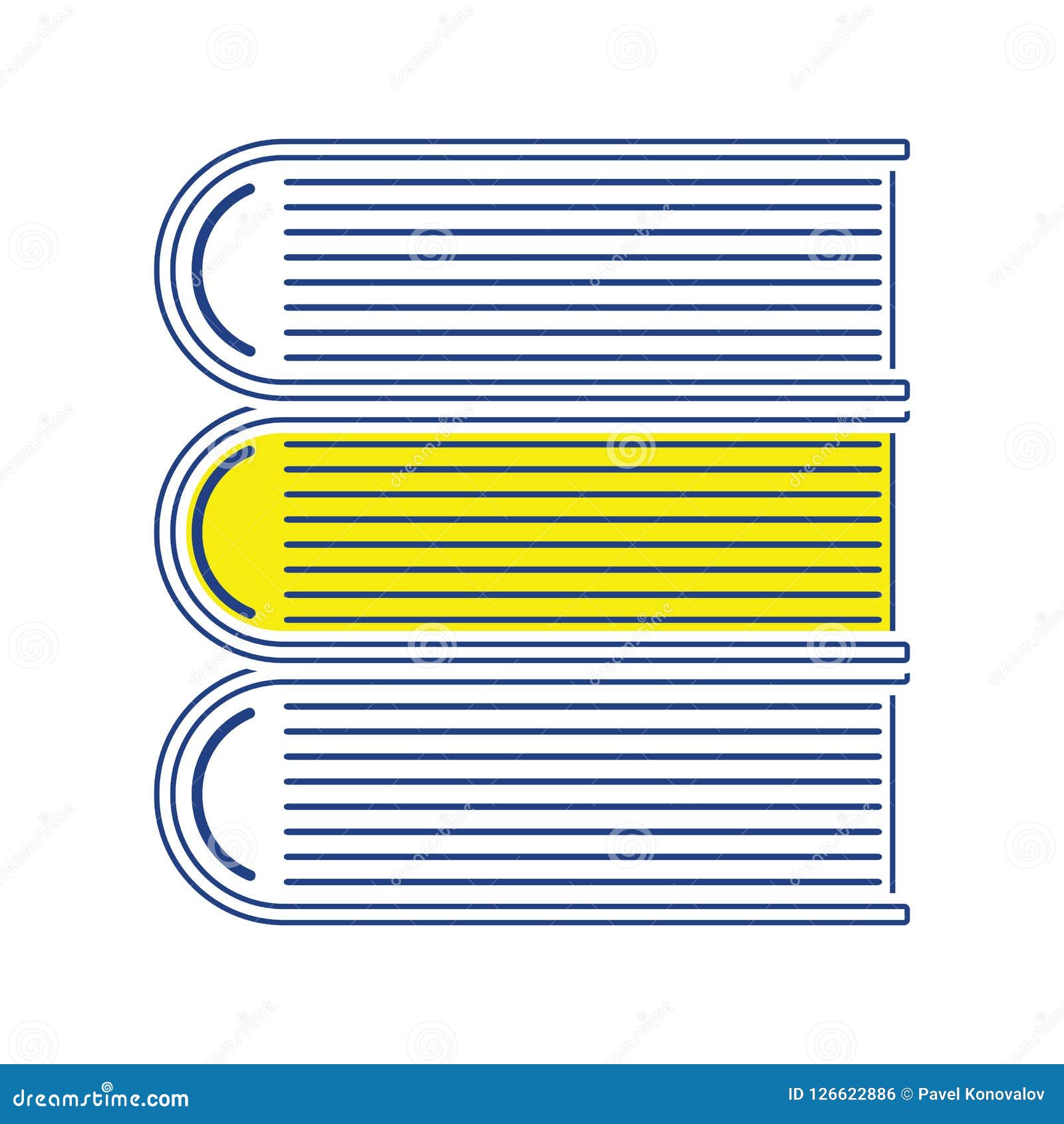 Icon of Stack of books stock vector. Illustration of stack - 126622886