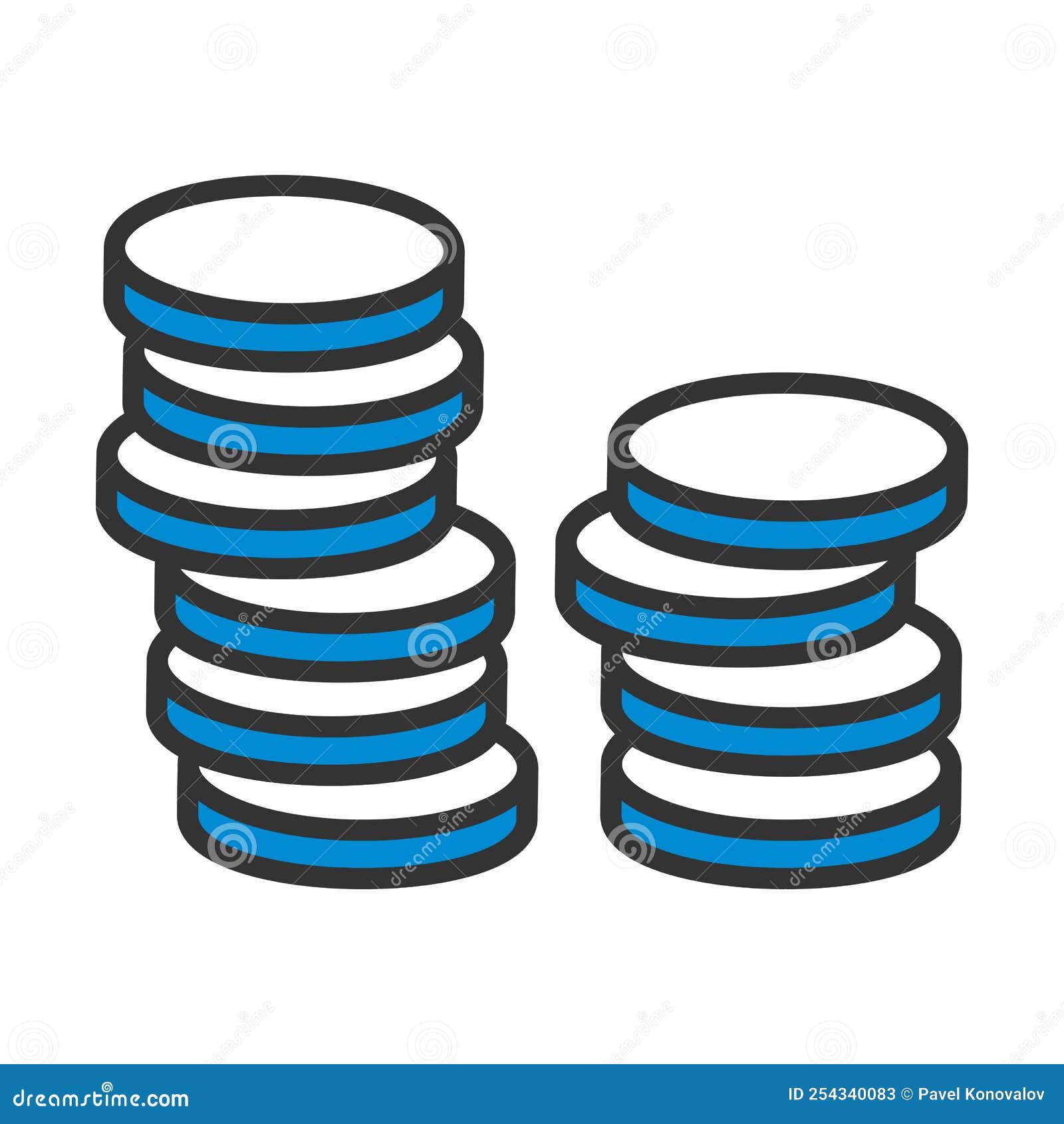 Icon of Stack of Coins stock vector. Illustration of concept - 254340083