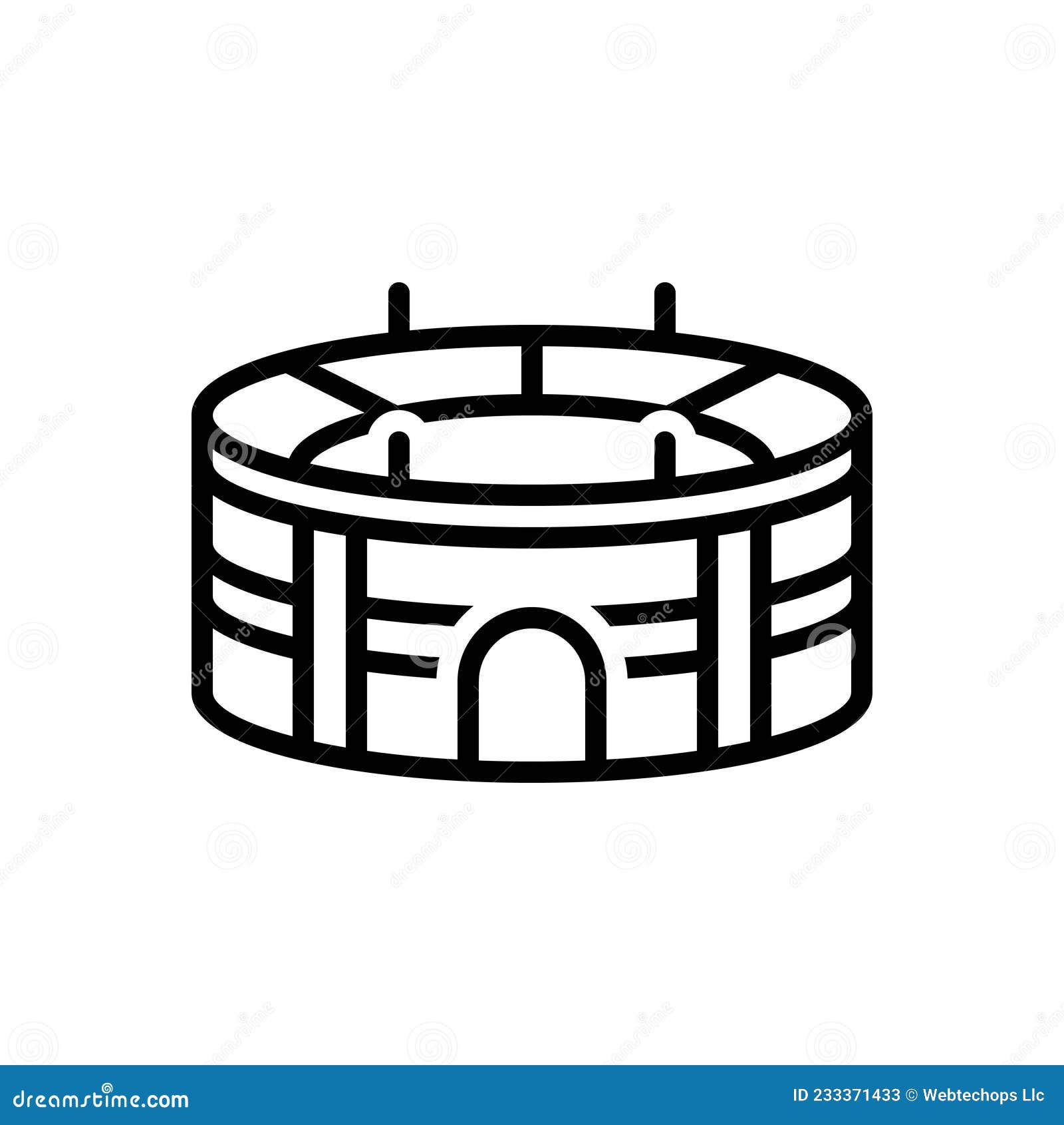 Black Stadium Mestalla Icon Isolated On Transparent Background ...