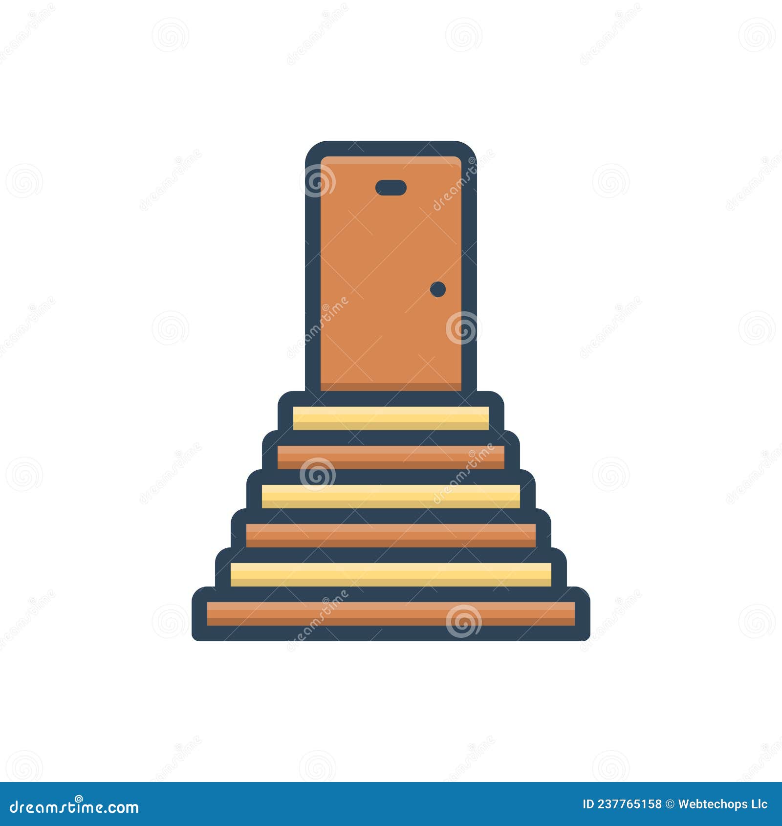 Color Illustration Icon for Stairs, Staircase and Stairway Stock ...