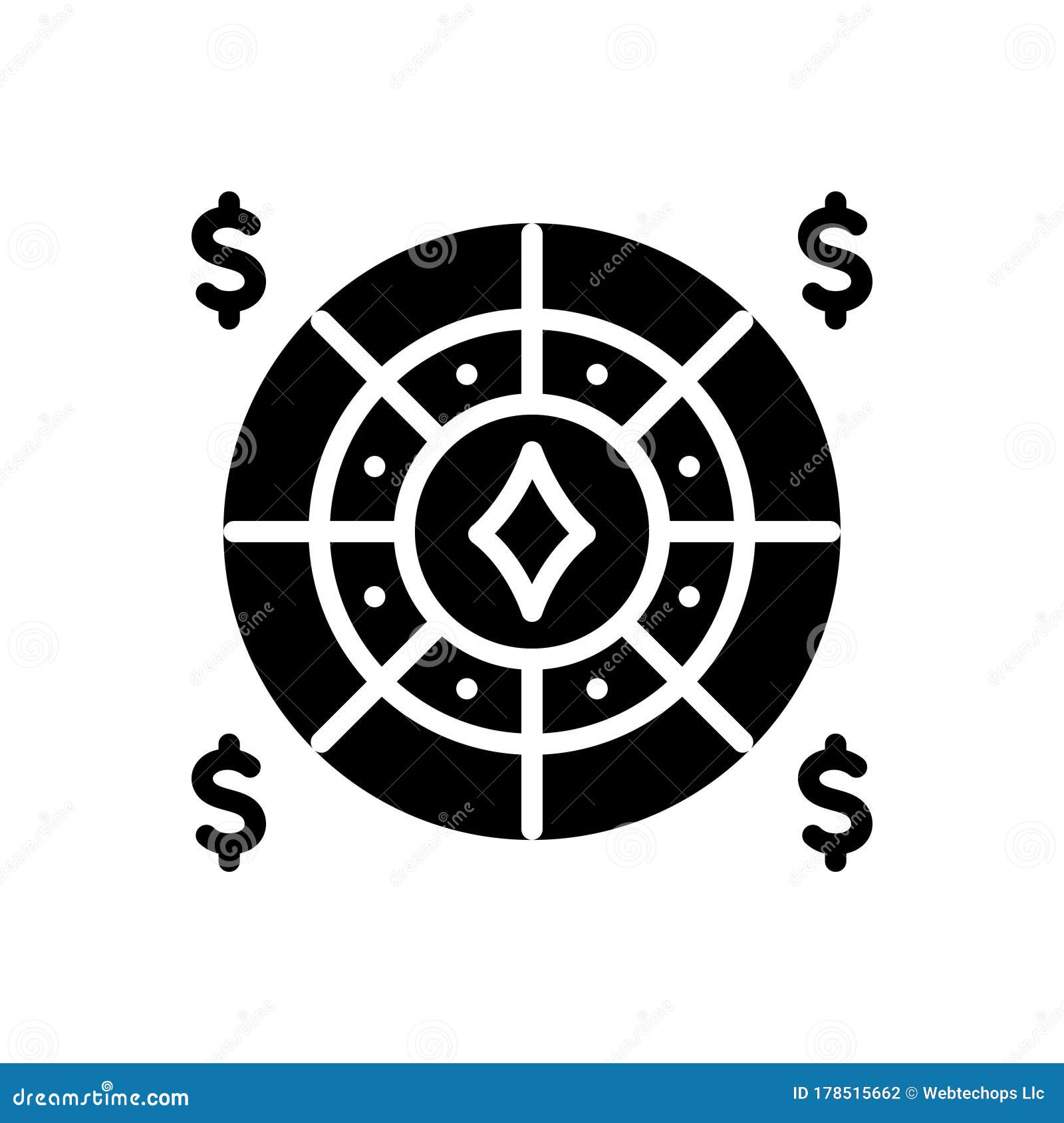 Black Solid Icon for Stake, Manoeuvre and Casino Stock Vector ...