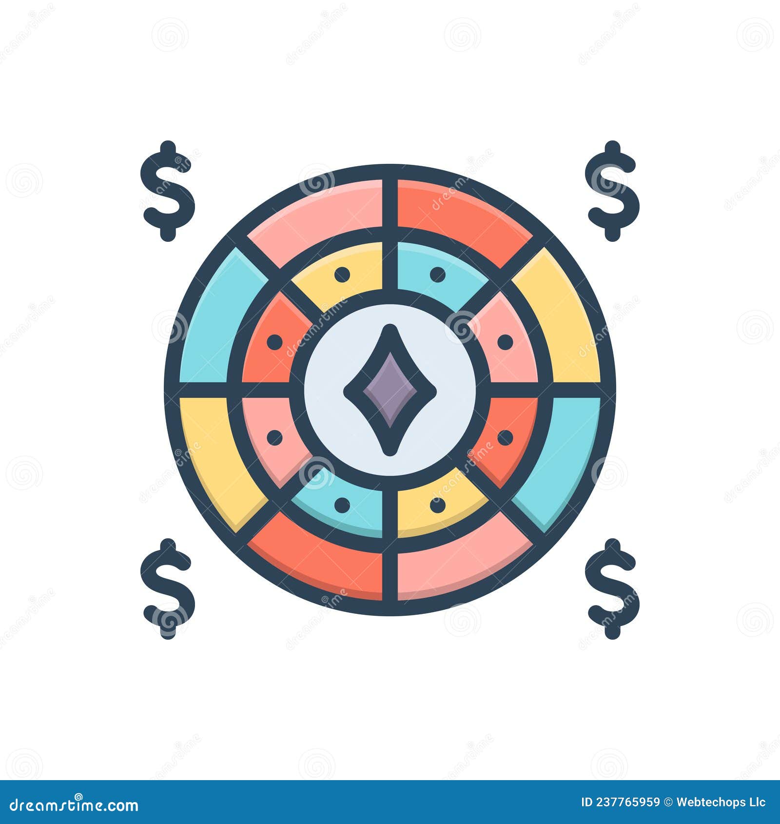 Color Illustration Icon for Stake, Addiction and Jackpot Stock ...