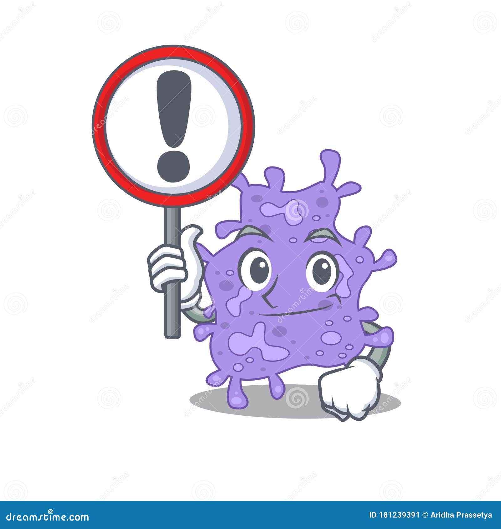 An Icon of Staphylococcus Aureus Cartoon Design Style with a Sign Board ...