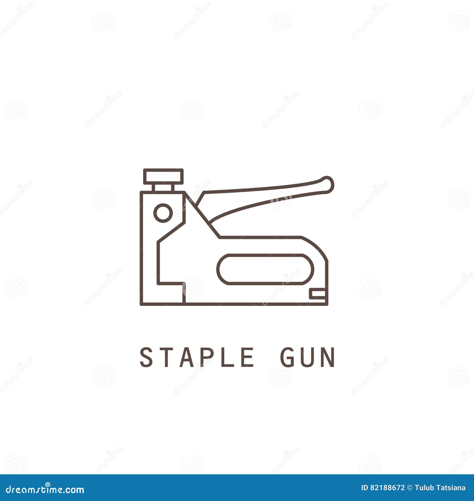 Icon staple gun. stock vector. Illustration of white - 82188672