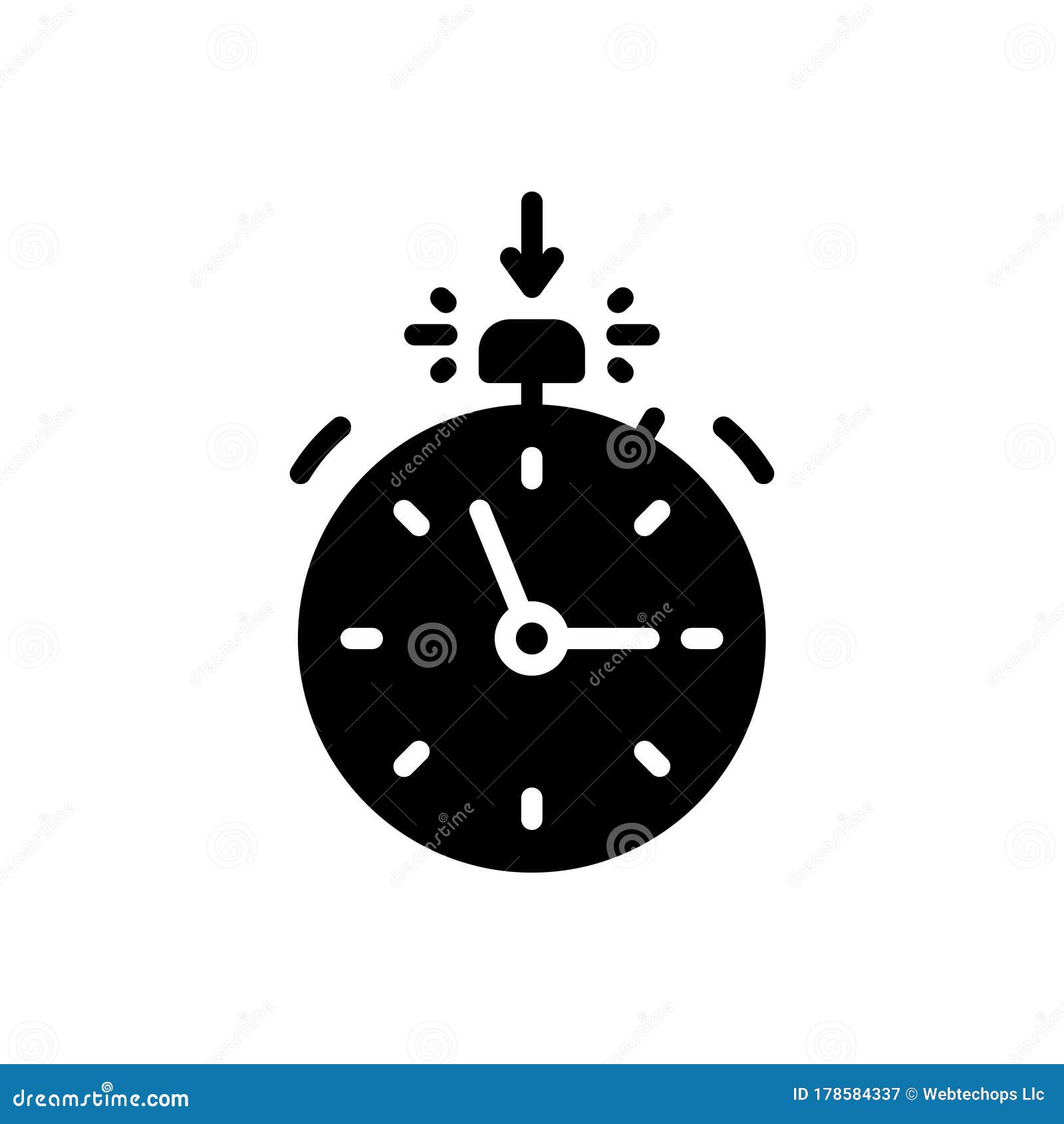 Black Solid Icon for Start, Watch and Countdown Stock Vector ...