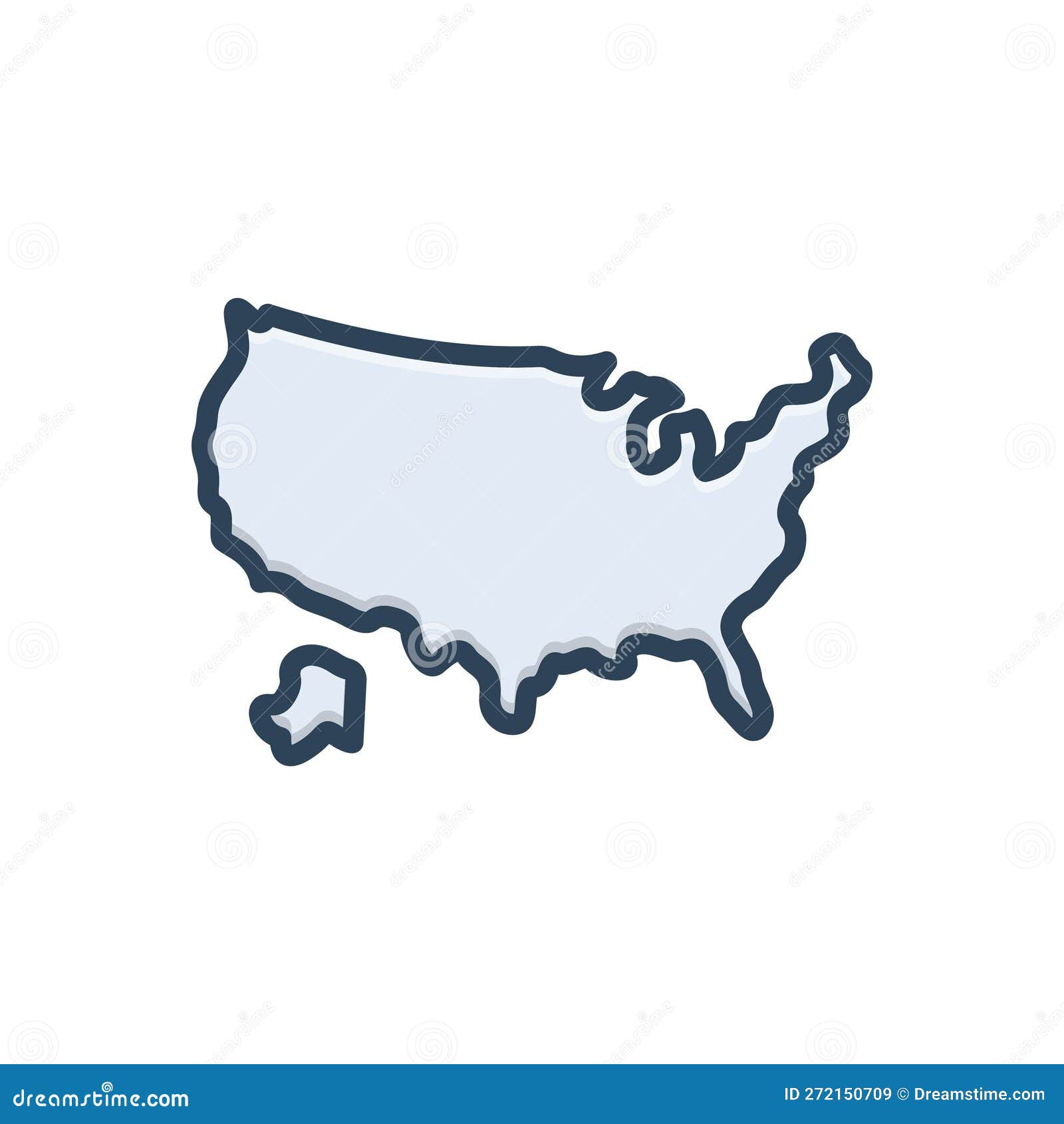 Color Illustration Icon for States, Map and Region Stock Illustration ...
