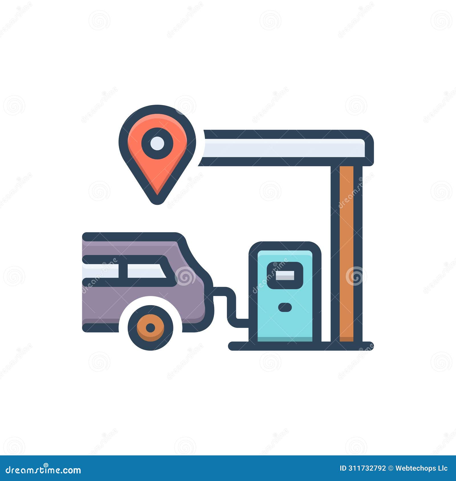 Color Illustration Icon for Station, Location and Pump Stock Vector ...