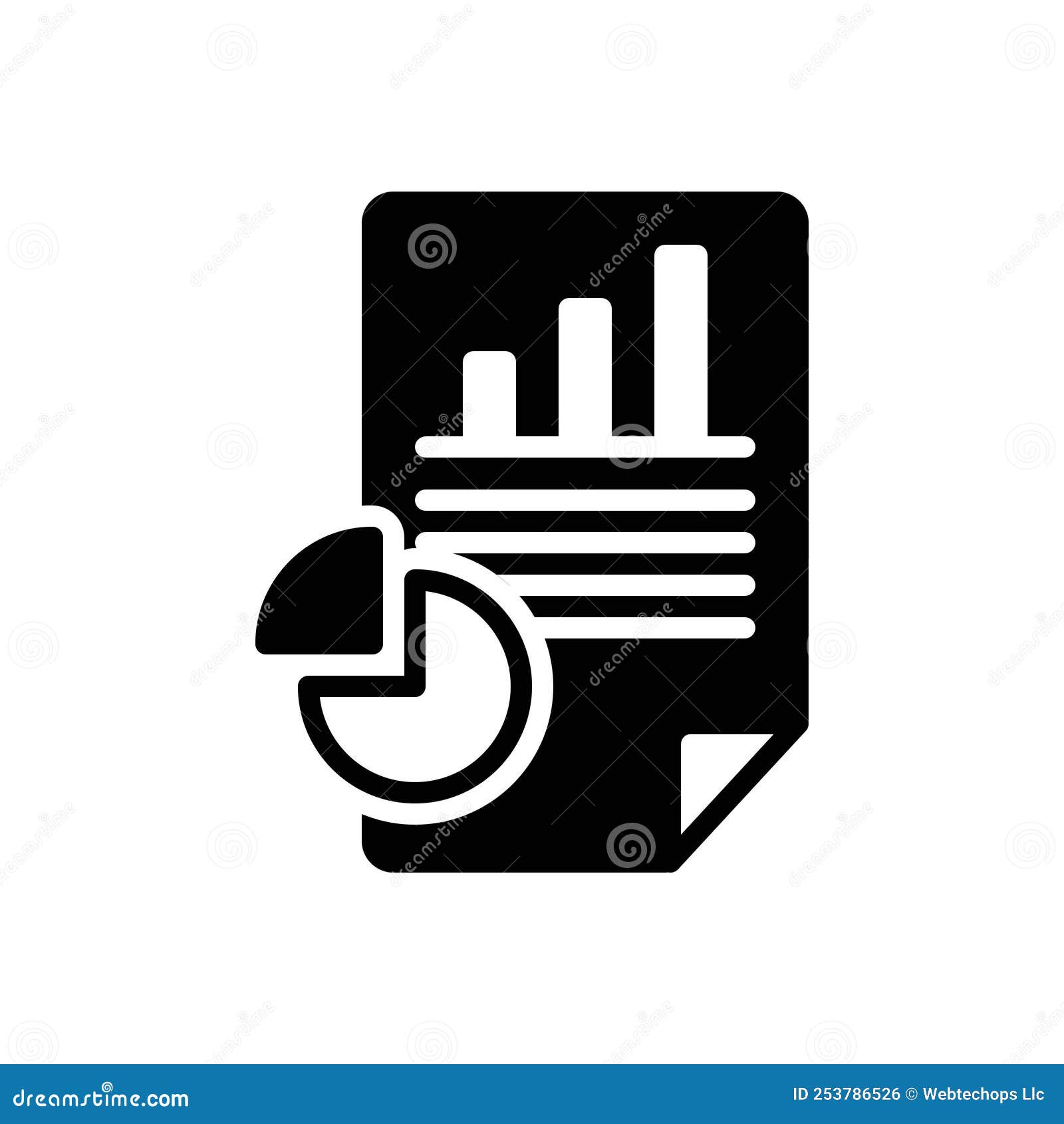 Black Solid Icon for Statistical, Chart and Graph Stock Illustration ...